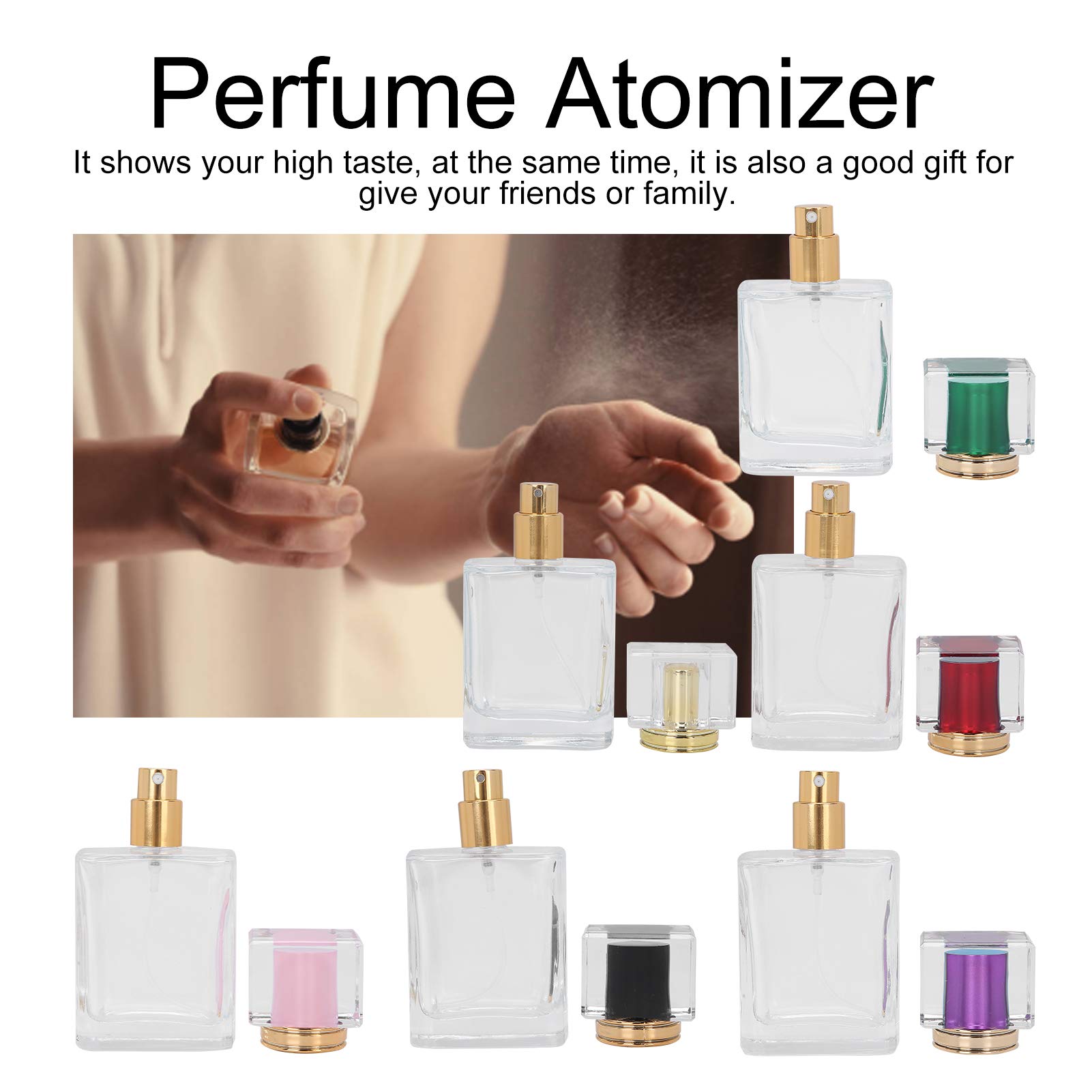 Yosoo Empty Perfume Bottle, 6pcs 50ml Empty Spray Bottle Glass Refillable Refilling Perfume Bottle Makeup Empty Spray Bottle Perfume Atomizer Dispenser for Aromatherapy