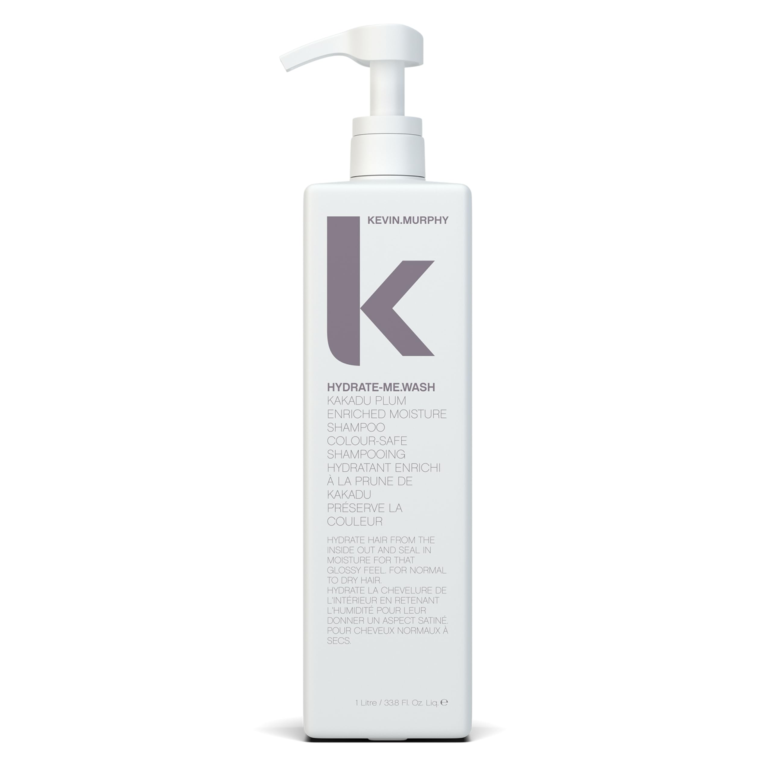 KEVIN.MURPHY HYDRATE-ME.WASH - Hydrating Shampoo for Natural & Coloured Hair - For Dull, Parched & Dry Hair - Deep Nourish Shampoos - 1 L / 33.8 fl oz