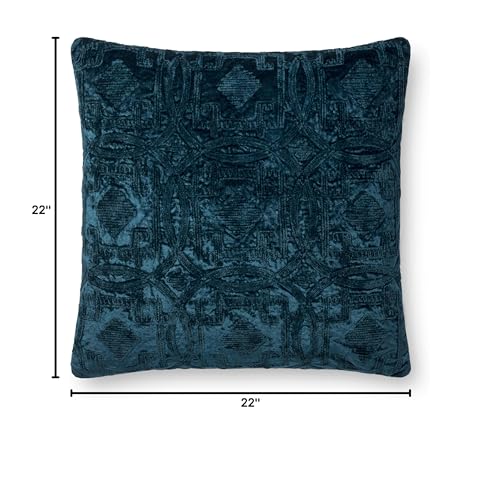 Loloi P0671 Throw Pillow, 22" x 22", Blue