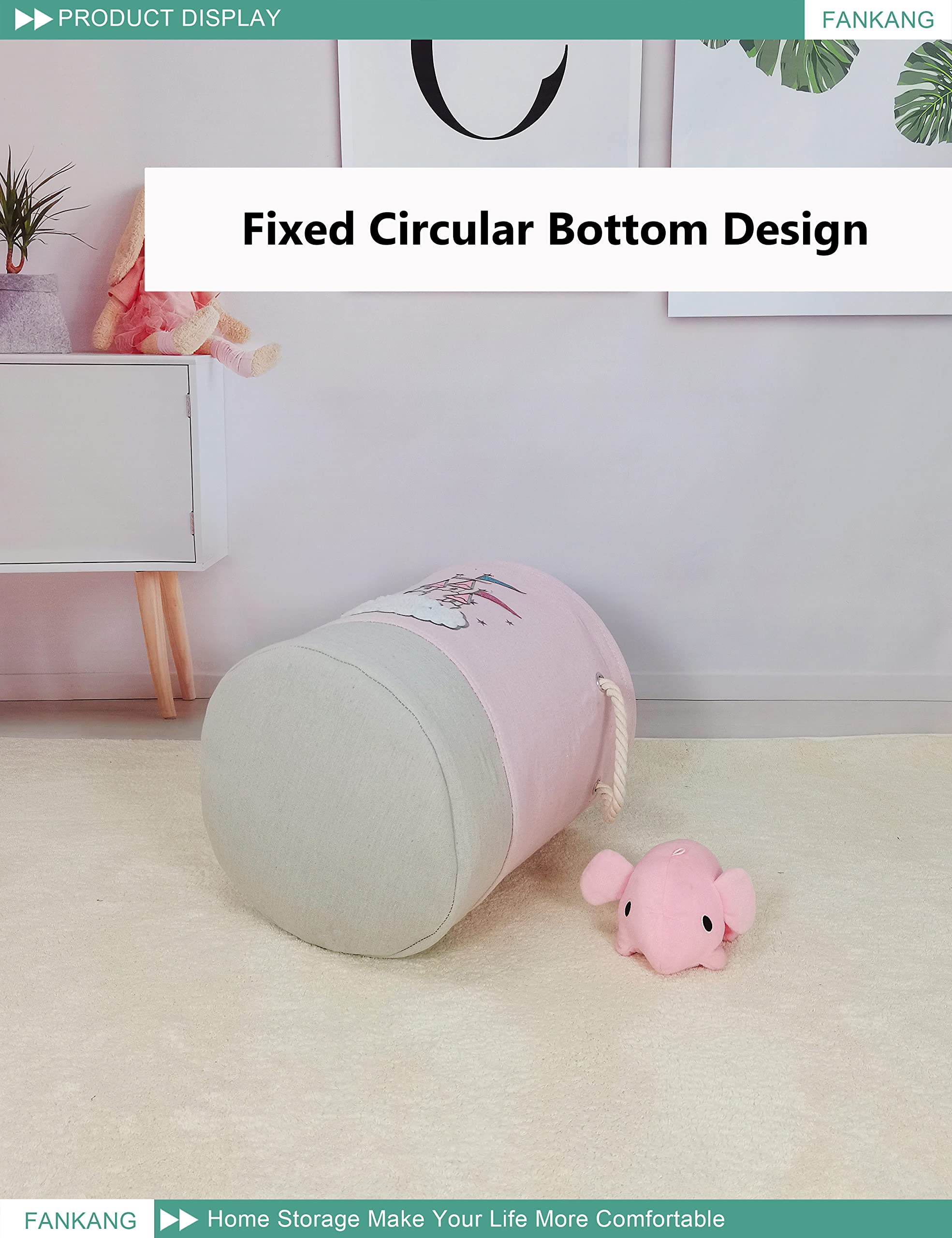 FANKANG Storage Baskets,Collapsible Convenient Nursery Hamper/Laundry Bin/Toy Collection Organizer for Kid's Room(Castle )