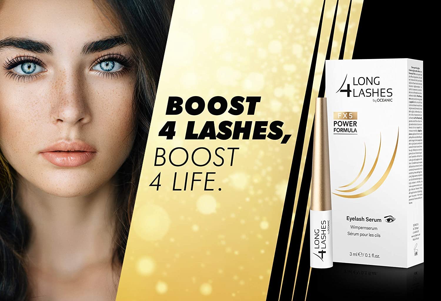 Long 4 Lashes by Oceanic Eyelash Enhancing Serum, 3 ml (Pack of 1)