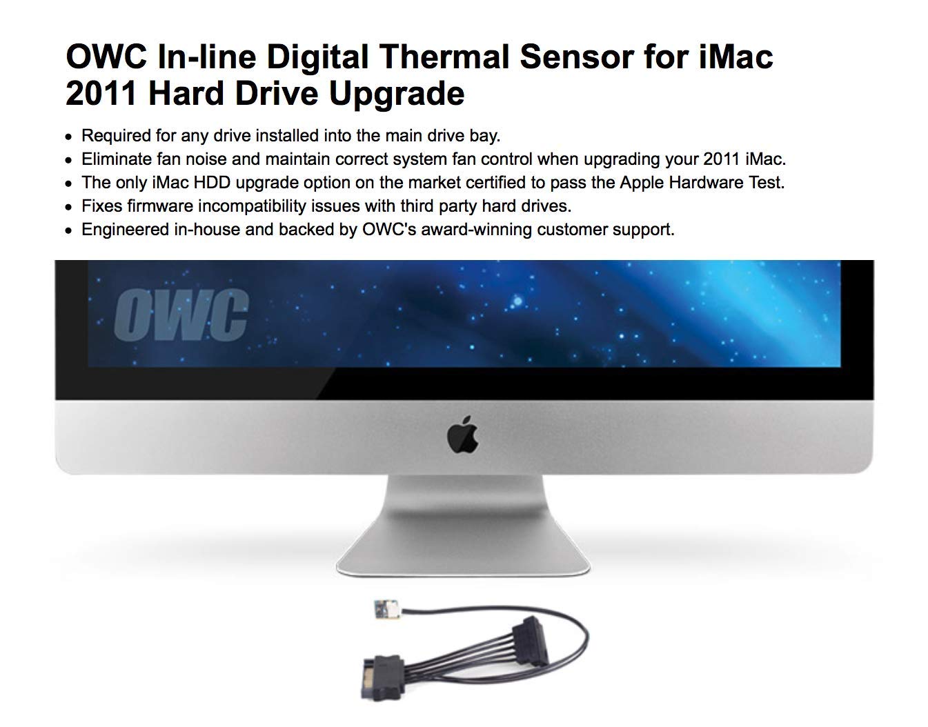 OWC in-Line Digital Thermal Sensor HDD Upgrade Cable for iMac 2011, (OWCDIDIMACHDD11)