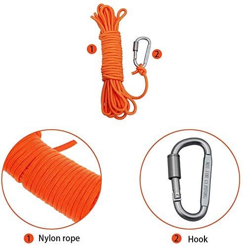 AITREASURE 98.4ft / 6 mm Floating Rope for Boat Water Tow Rope with Hooks Throwable Flotation Device Water Rescue Safety Equipment for Boating Swimming Pool