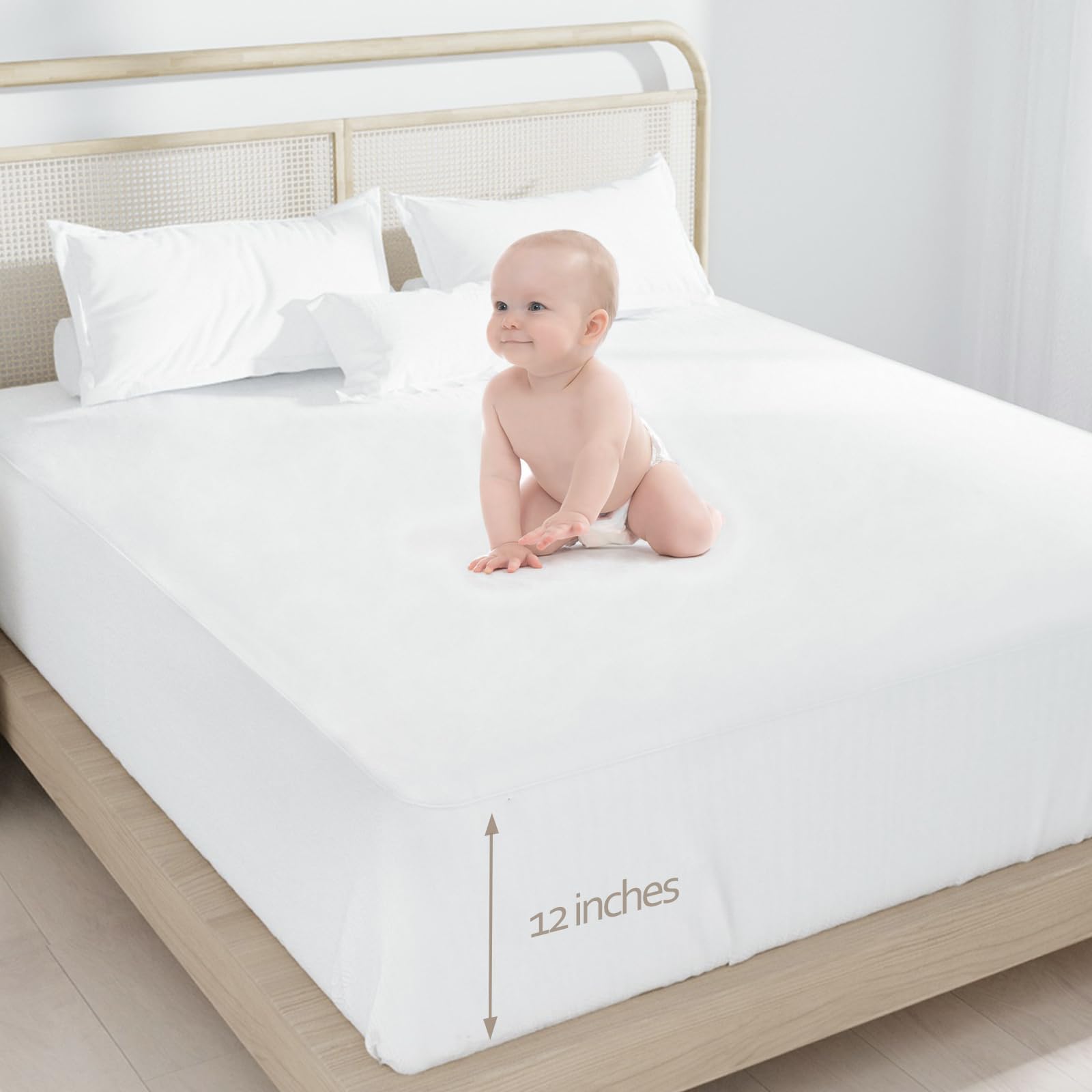 Twin Fitted Sheet Soft Twin Size Fitted Sheets for Kids Up to 12 Inches Deep Procket, Single Size Bed Mattress Sheets Stretchable and Breathable Jersey Knit Cover, Bottom Sheet Only, White