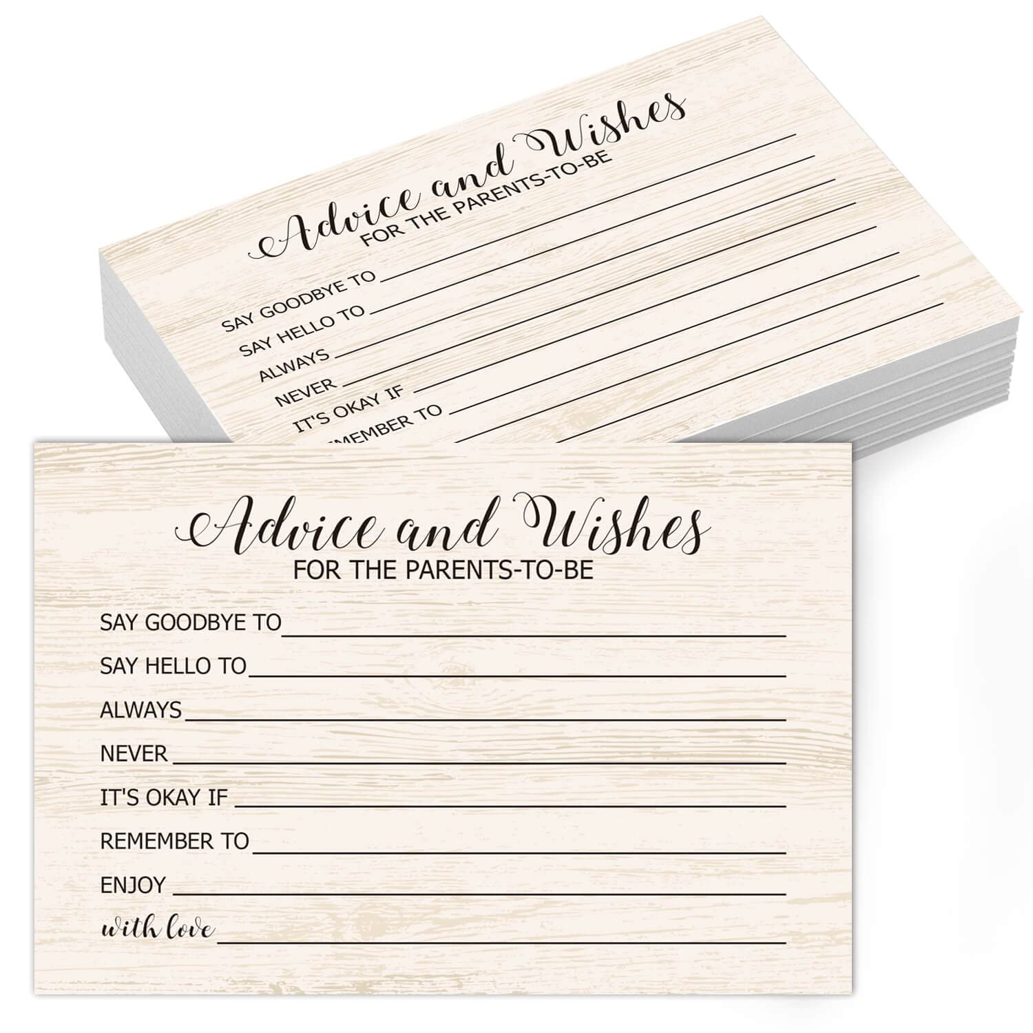 TENTADO Advice and Wishes for The Mom-to-Be, Baby Advice Cards for New Mom, Perfect for Baby Shower, Baby Shower Game Activities Ideas, New Mom Gifts, Pack of 50, 4x6 Inch