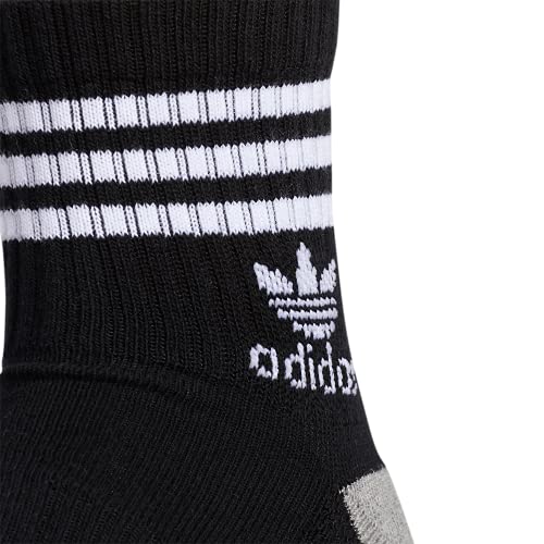 adidas Originals Men's Originals Roller 3-Pack High Quarter, Black/White/Heather Grey, Large