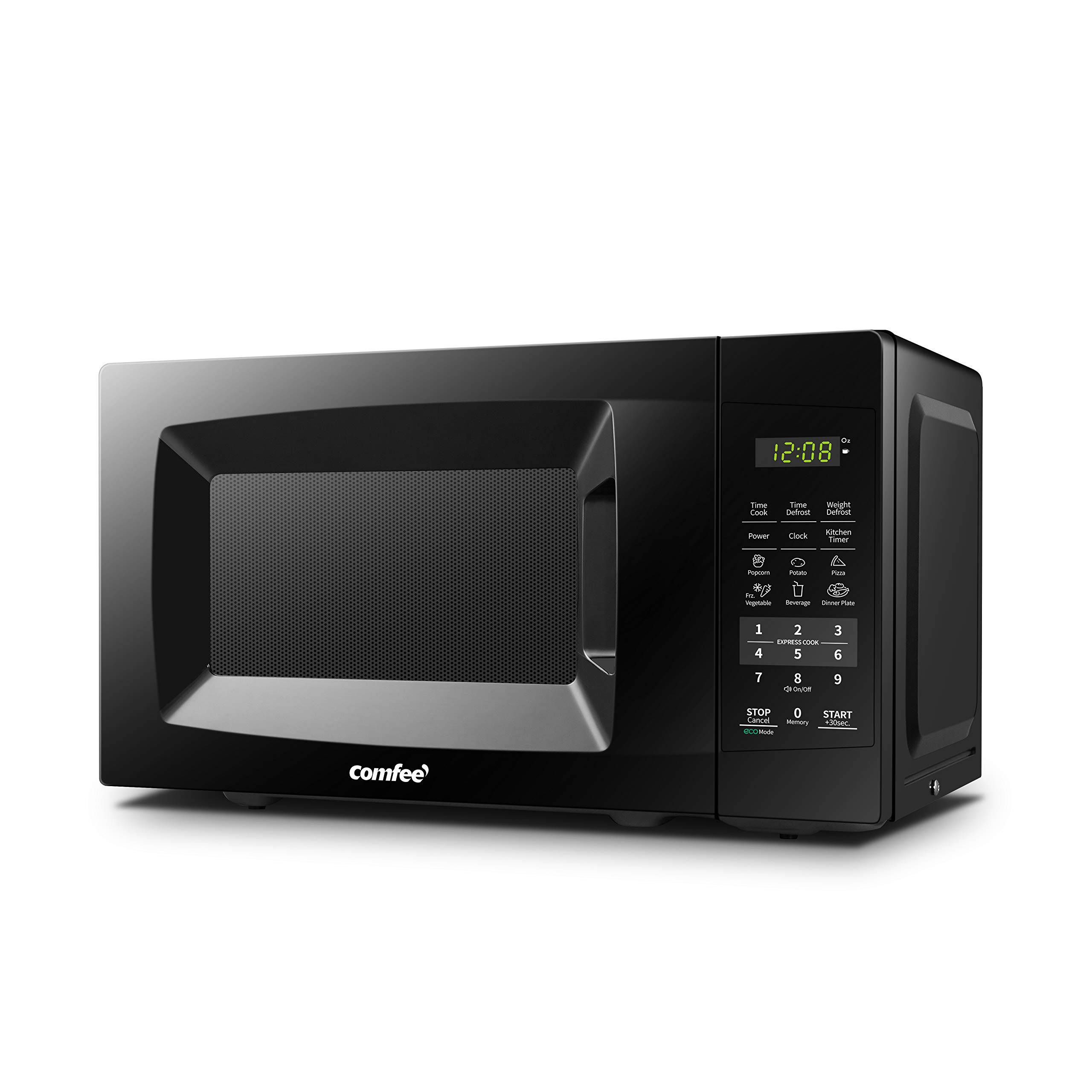 BLACK+DECKER BCRK25B Compact Refrigerator Energy Star Single Door Mini Fridge with Freezer, 2.5 Cubic Feet, Black & COMFEE' EM720CPL-PMB Countertop Microwave Oven with Sound On/Off, ECO Mode and Easy