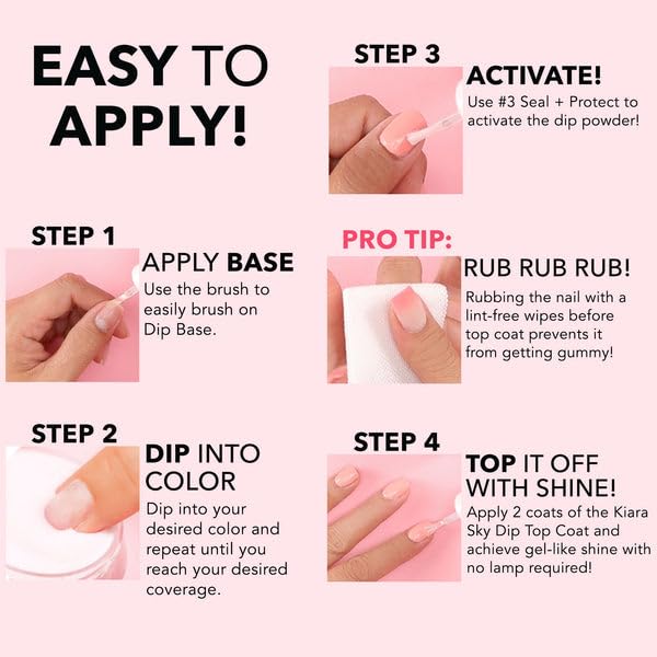 KIARA SKY Professional - Dip Manicure Nail Liquid Essentials - Long Lasting Nail Gels - Beauty Essentials Nail Design for Nail Art - Dip Liquids for Dip Manicure 0.5 fl oz, Base