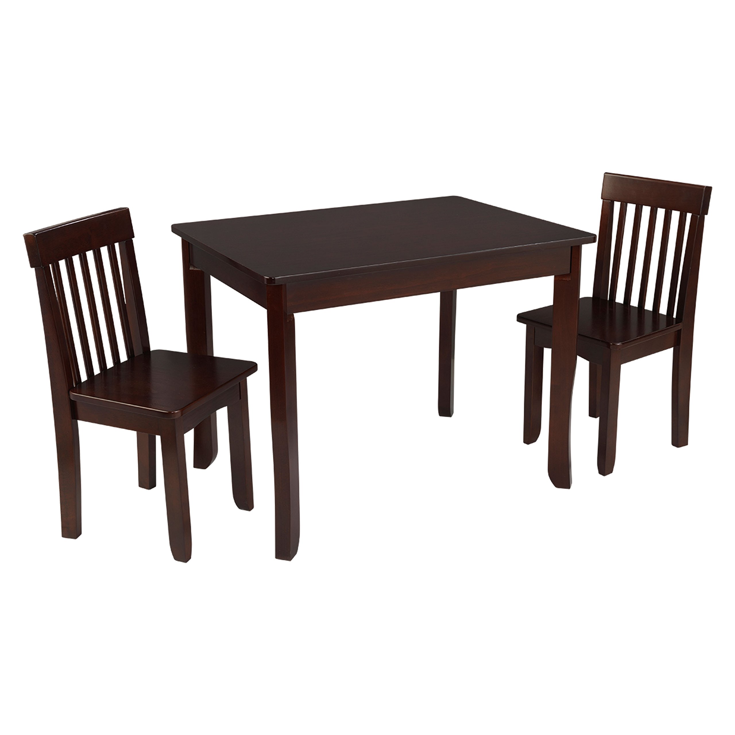 KidKraft Avalon II Wooden Table & 2 Chair Children's Set for Playroom, Arts and Crafts - Espresso, Gift for Ages 5-10