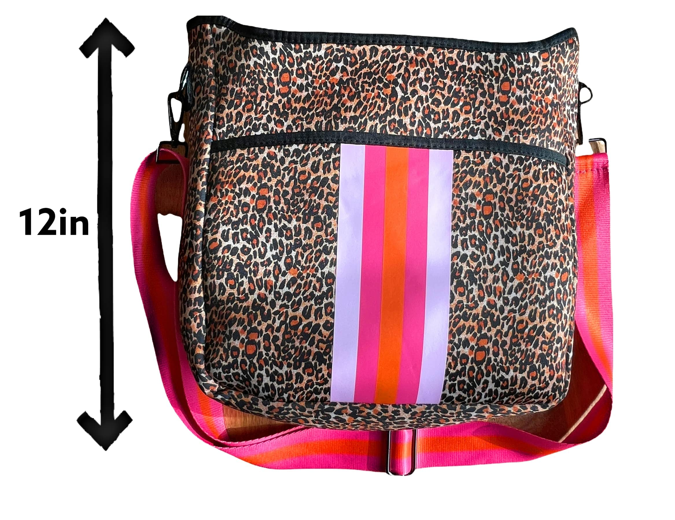 Crossbody Bag Neoprene Womens Purse, handbag Beach bag by GraceBeth (Pink Cheetah)