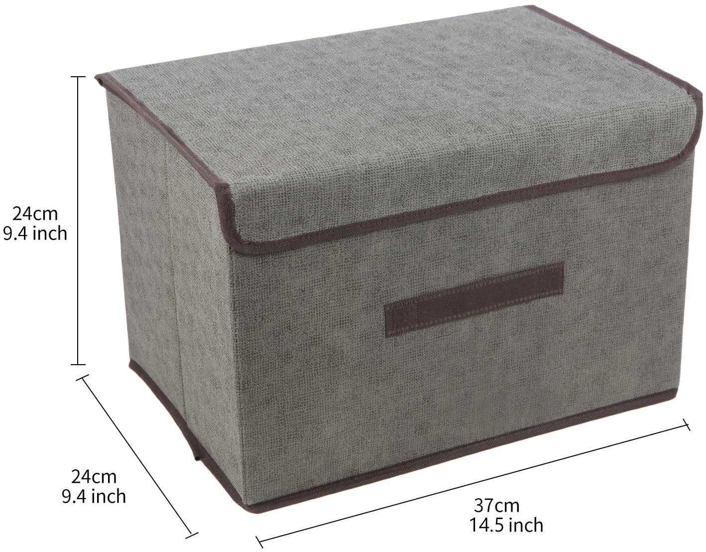 XINGUANGYI Storage Boxes with Flip-top Lid,Fabric Storage Bins,Collapsible Storage Large Baskets for Clothes, Books,Toys Cubes, Home,[3-Pack]