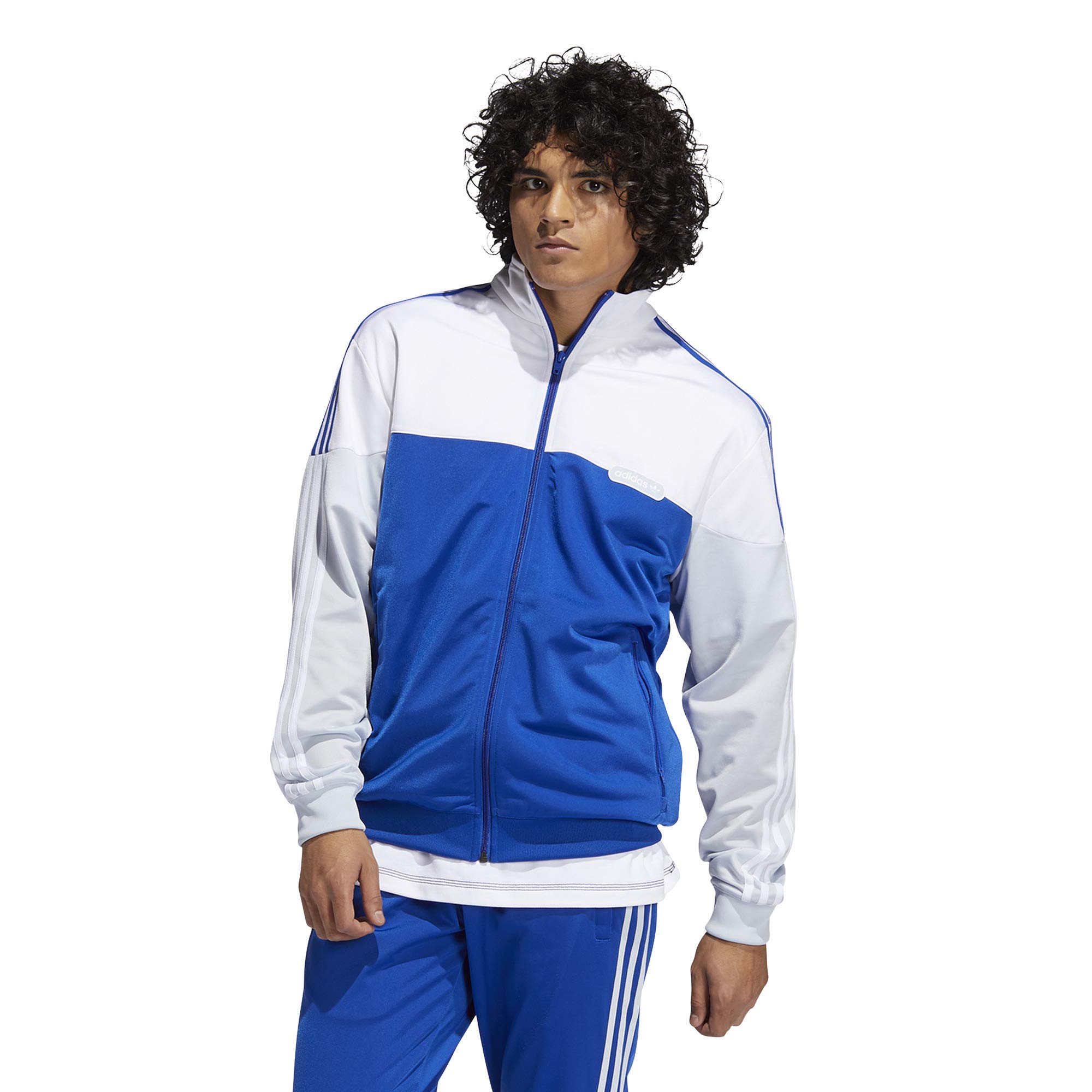 adidas Originals,mens,Split Firebird Track Top,Team Royal Blue/Halo Blue/White,Medium