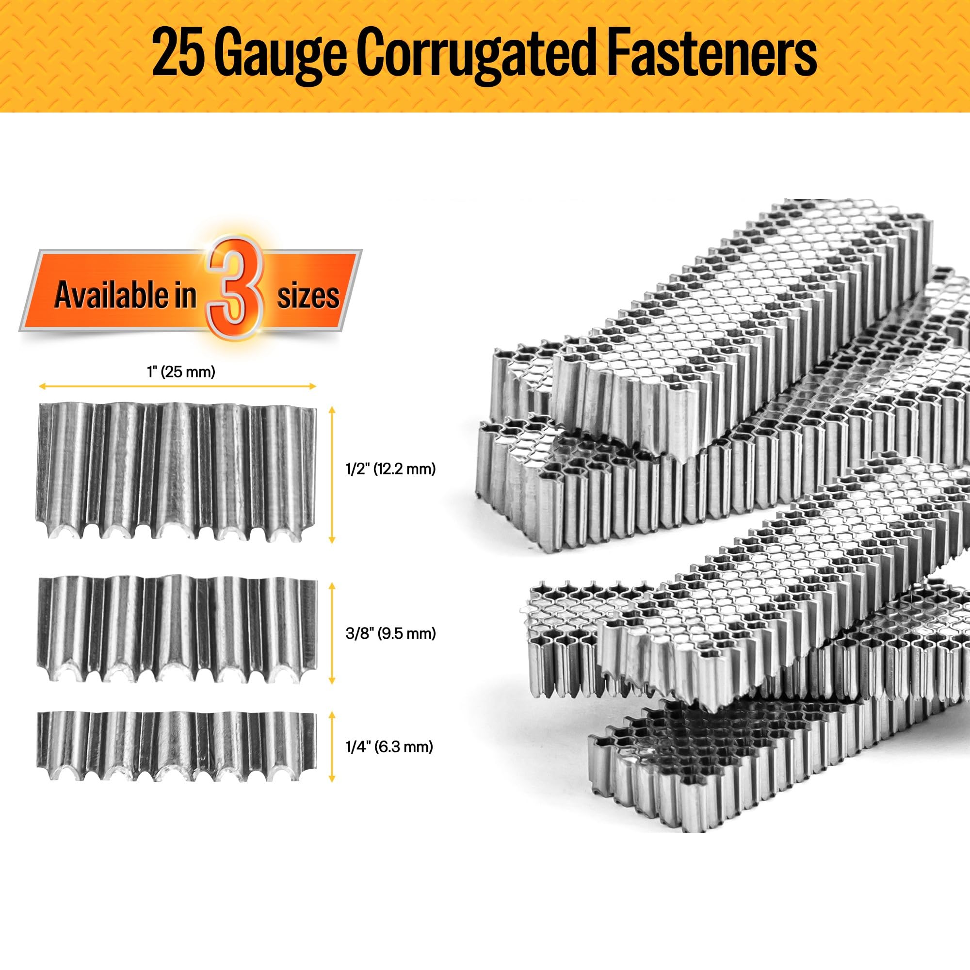 meite Corrugated Fasteners MC112 25 Gauge 1-Inch Crown 1/2-Inch Long Corrugated W Fastener Staples 4,000 PCS/Case (1 Case)