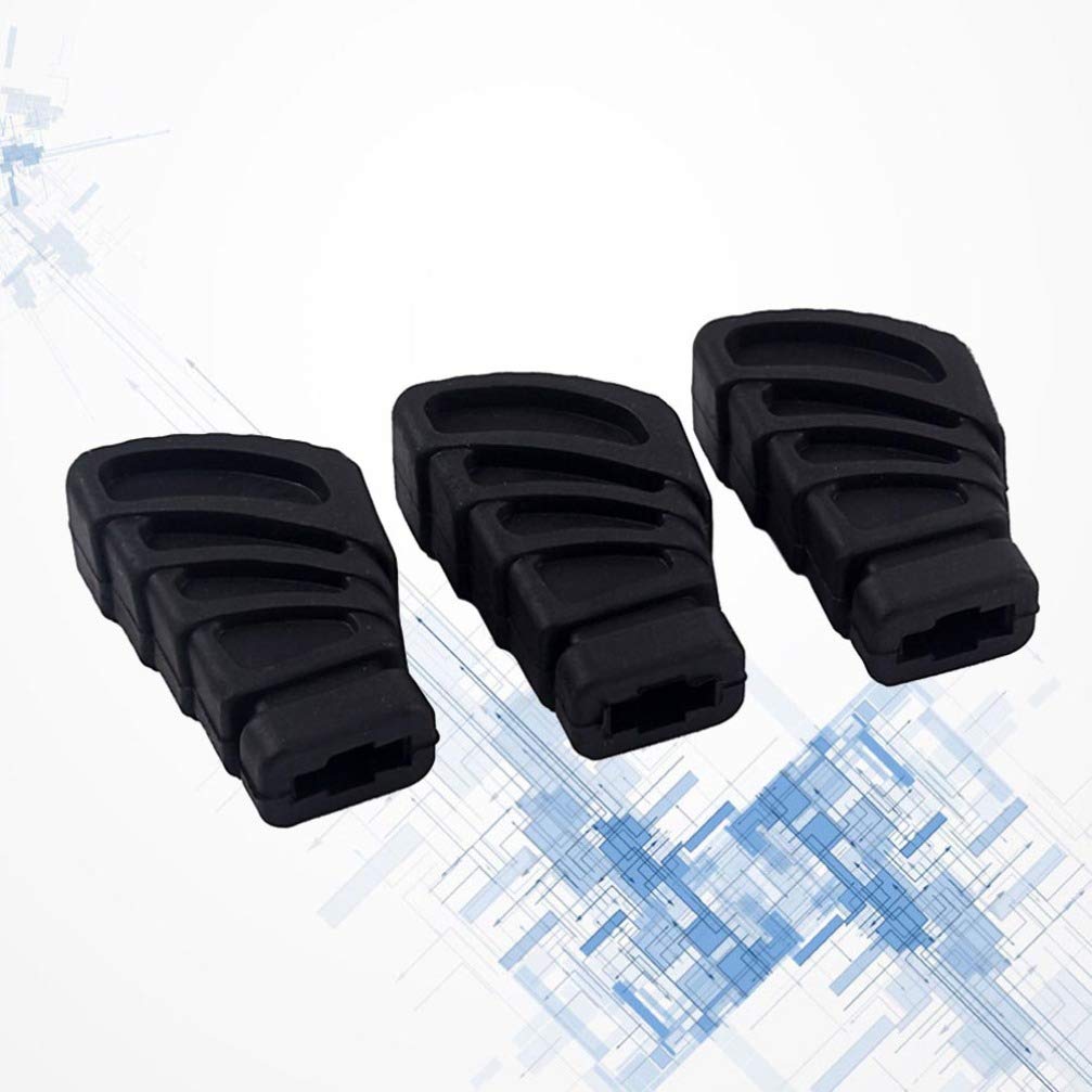 HEALLILY Drum Rubber Feet for Drum Hardware Cymbal Stand Rack Bracket Percussion Parts Size L 3pcs (Black)