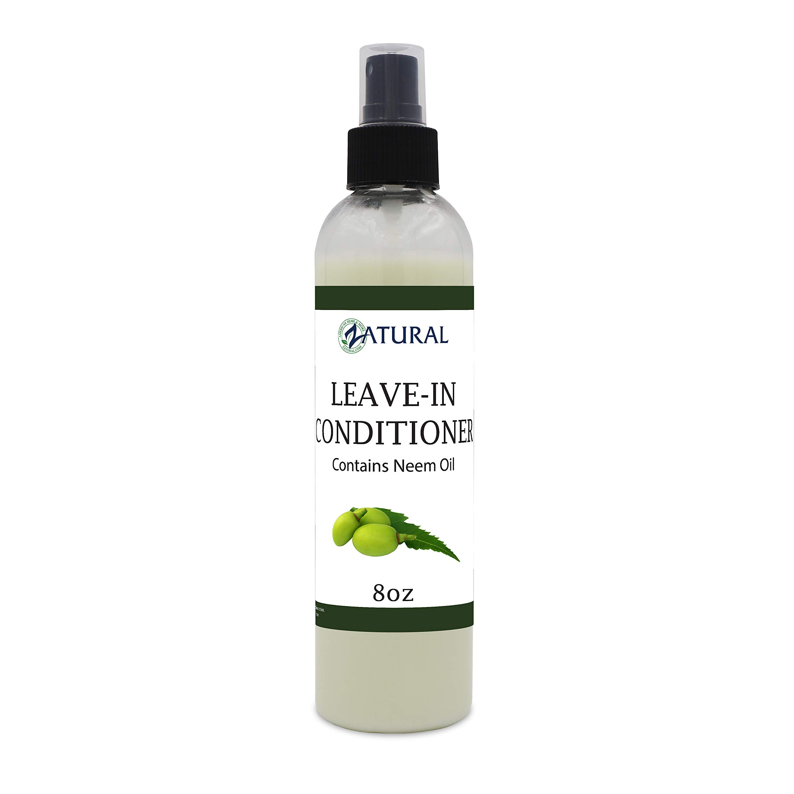 Zatural Neem Leave-In Conditioner (8 Ounce) Moisturizing conditioner for healthy hair and scalp.