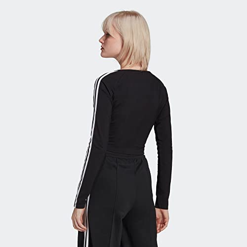 adidas Originals Women's Adicolor Classics Cropped Long Sleeve, Black, Large