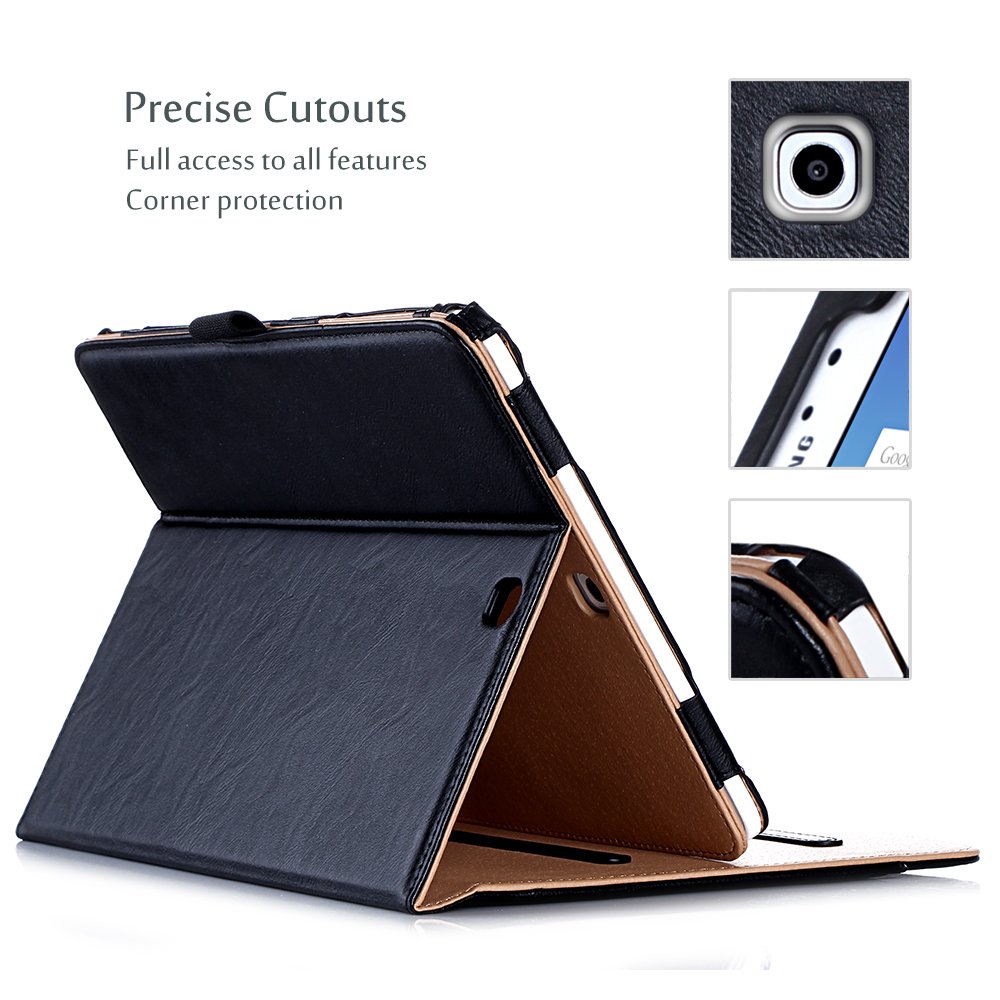 ProCase Galaxy Tab S2 9.7 Case - Leather Stand Folio Case Cover for Galaxy Tab S2 Tablet (9.7 inch, SM-T810 T815 T813) -Black