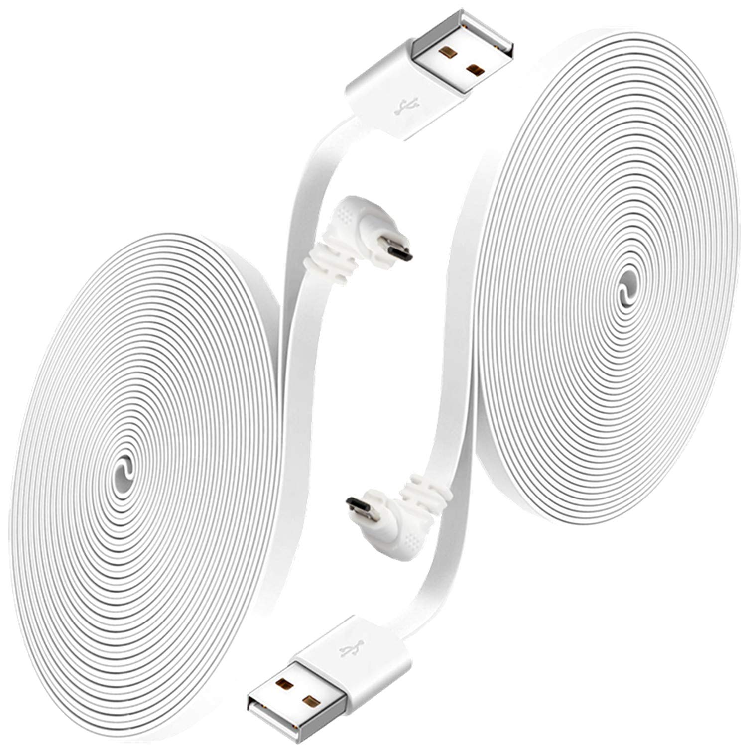 FARSAIL 2-Pack 10Feet/3m Power Cable and Charger Adapter for Arlo Pro & Pro 2 and Arlo Go, Weatherproof Outdoor Indoor, Solved The Need to Constantly Charge Batteries