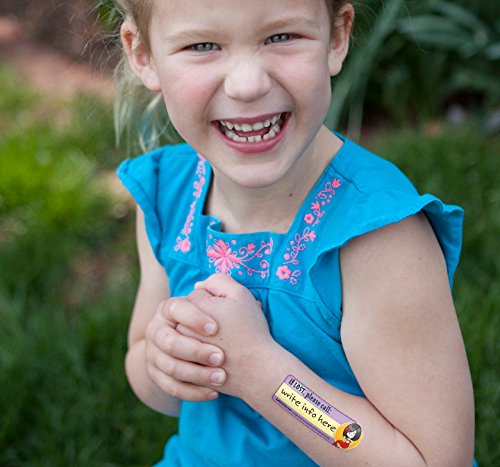 Mermaid 6pk SafetyTat Child ID Tattoos includes skin prep wipes and tattoo marking pen