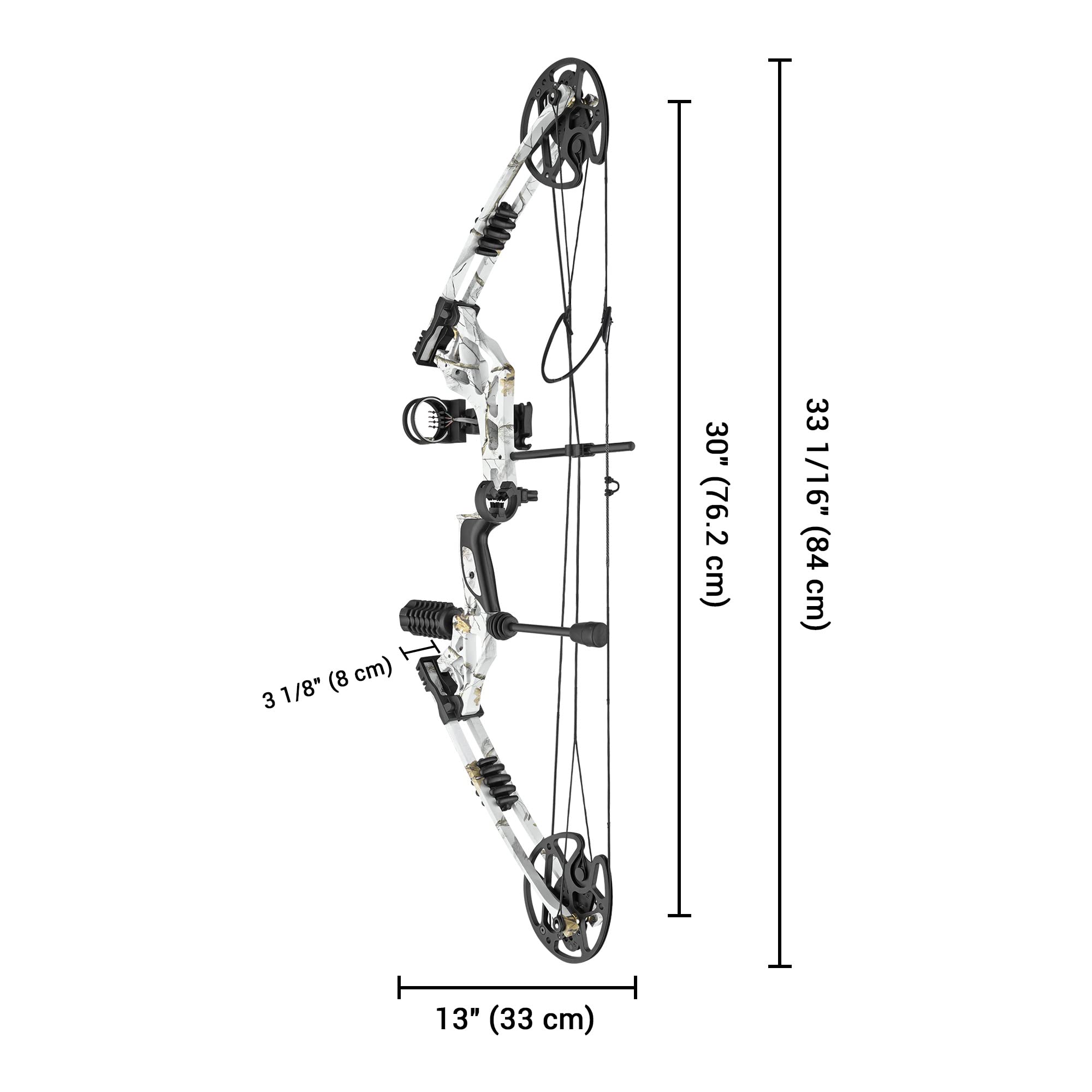 AW Compound Bow Kit 70 Lbs Draw Weight for Adult Professional Hunting Target Practice Arrow Archery Hunting Shooting, White
