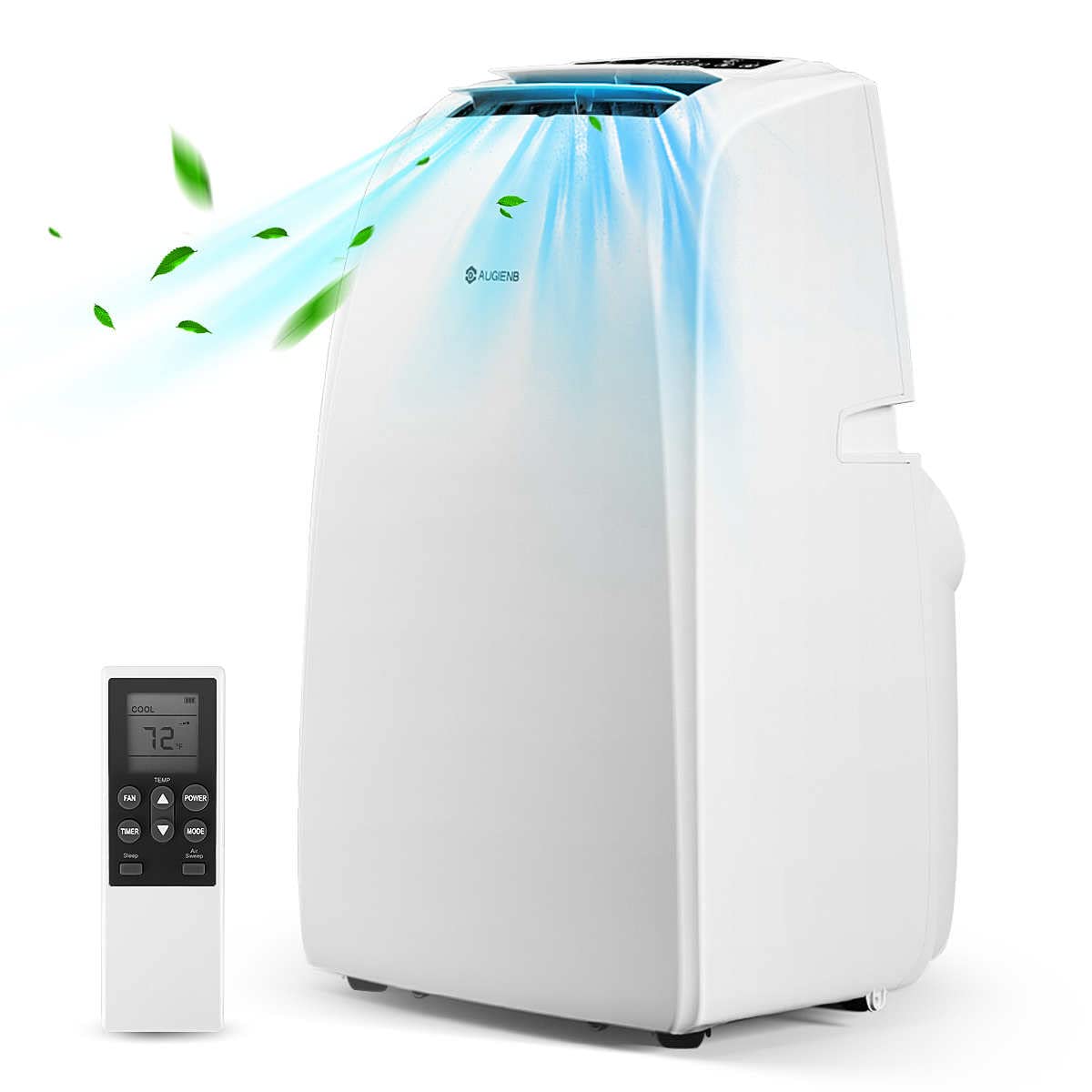 AUGIENB 14,000 BTU Portable Air Conditioners with Built-in Dehumidifier Function, Fan Mode, Quiet AC Unit, Rooms Dehumidifying Capacity 36L/day, LED Display,Complete Window Mount Exhaust Kit