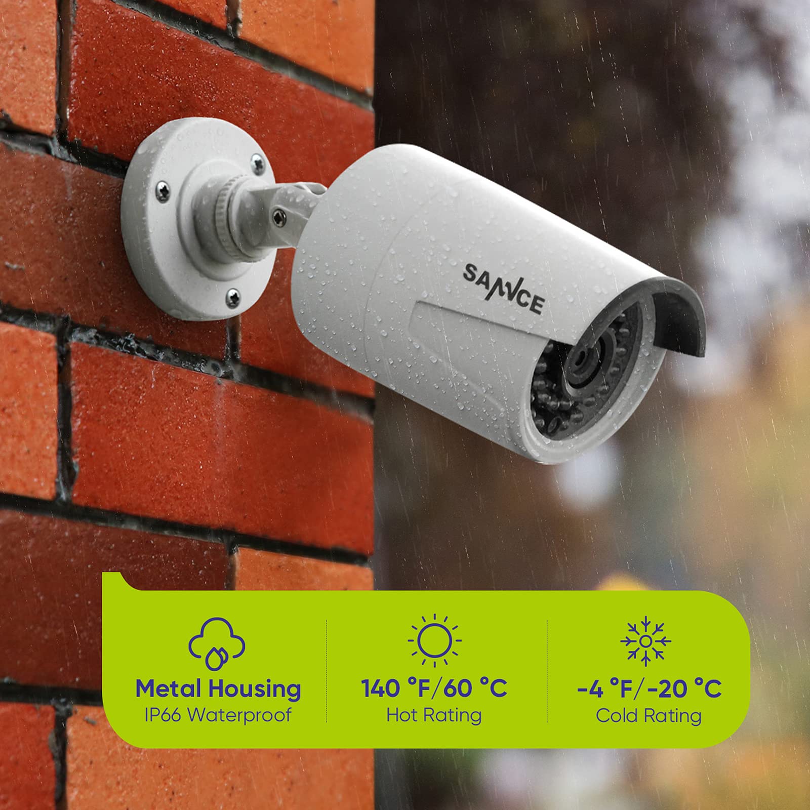 SANNCE 8CH 4K PoE Home Security Camera System, 4pcs Wired 3MP Outdoor PoE Cameras, 3MP 8-Channel NVR Security System with 1TB HDD for 24/7 Recording, Smart Playback, Instant Email Alert with Images