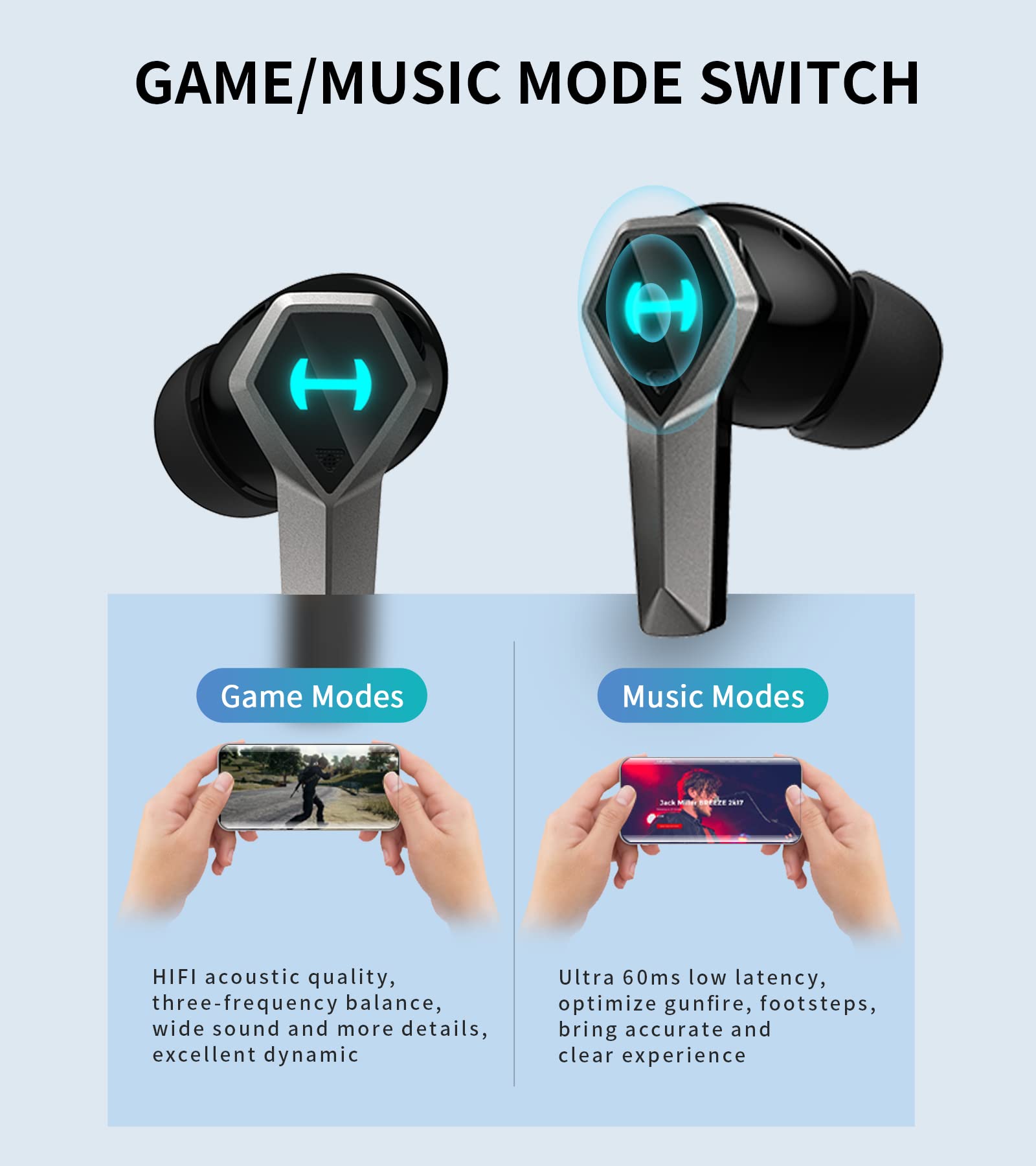 HECATE by Edifier GX04 ANC True Wireless Gaming Earbuds, Active Noise Cancelling Bluetooth Gaming Earbuds with Ultra Low Latency, H+ Special Game Sound Effect, 6 Microphones, RGB Lighting, Fast Charge