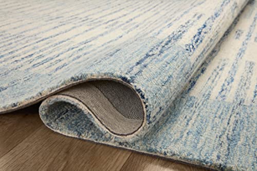Loloi Chris Loves Julia Chris Collection CHR-01 Ivory/Denim 3'-6'' x 5'-6'', .50" Pile Height, Accent Rug