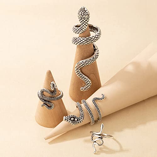 GRAEEN Snake Ring Vintage Snake Knuckle Rings Statement Biker Stackable Ring Reptile Serpent Band Ring Jewelry for Women (Style B)