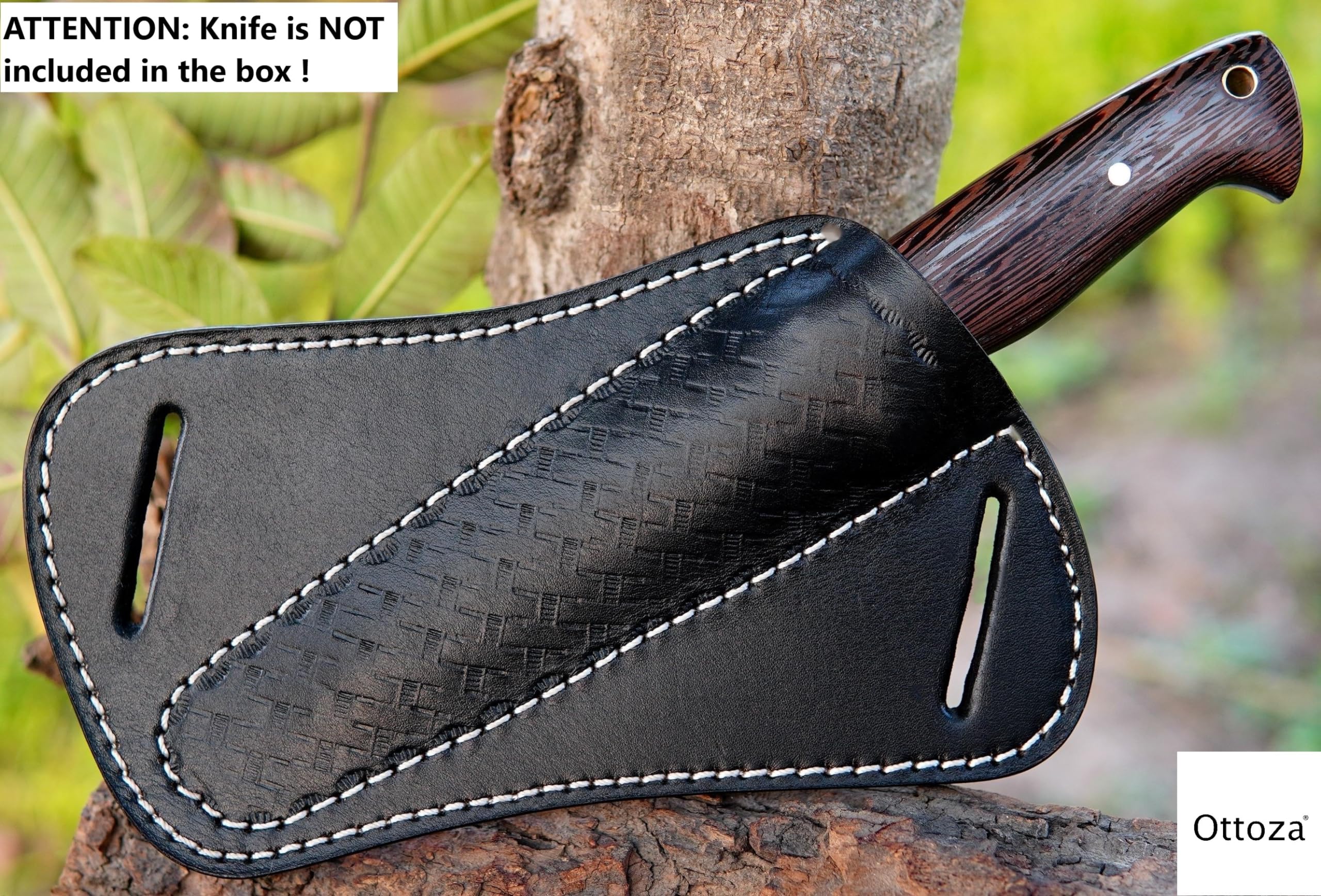 Ottoza Leather Knife Sheaths for Fixed Blade Knives, RIGHT HAND CROSS DRAW Knife Sheath, Leather Knife Sheath for Belt, Leather Knife Holster Belt Knife Holder, Pancake Knife Sheath for Belt No:336