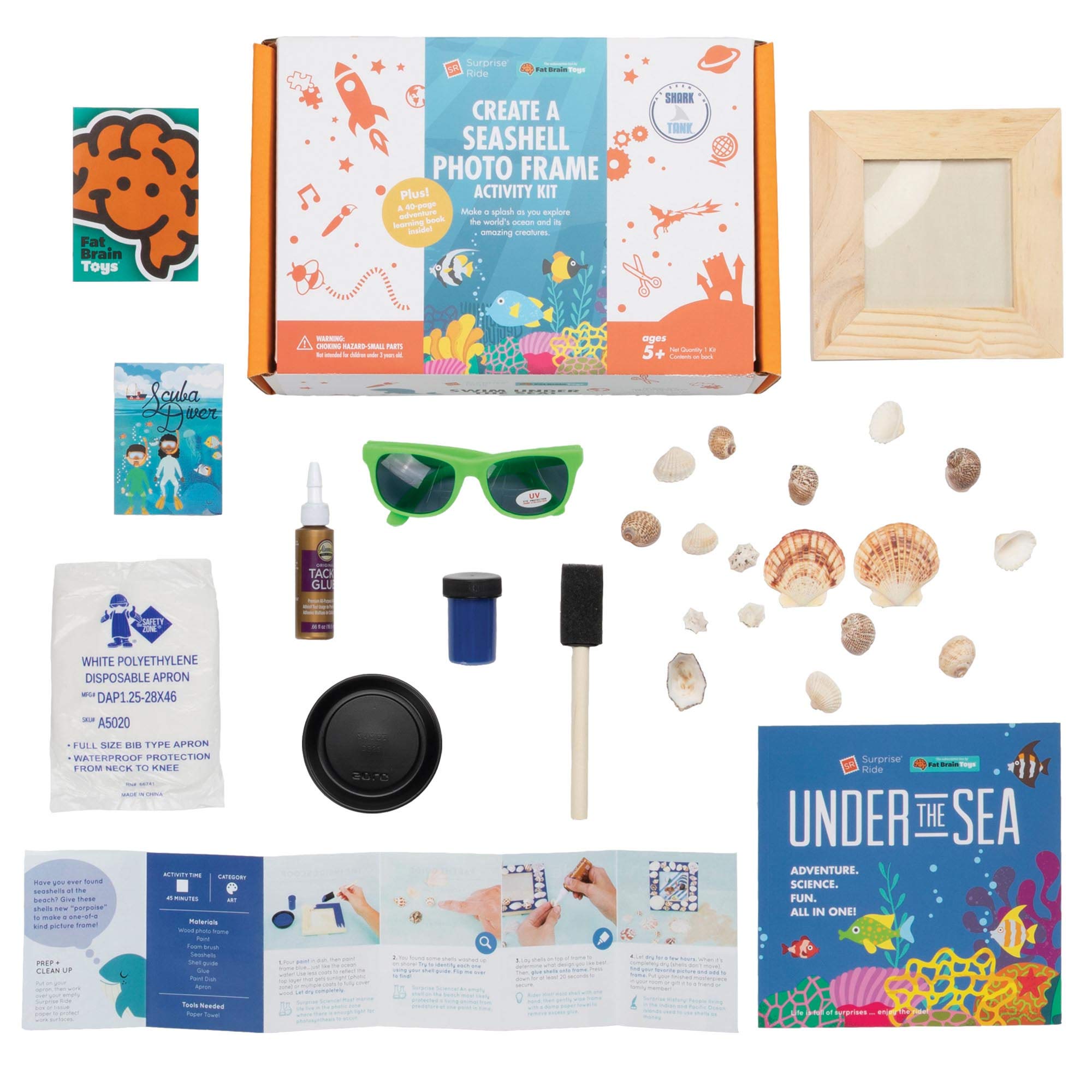 Fat Brain Toys Surprise Ride - Create a Seashell Photo Frame - Activity Kit, Ages 5+
