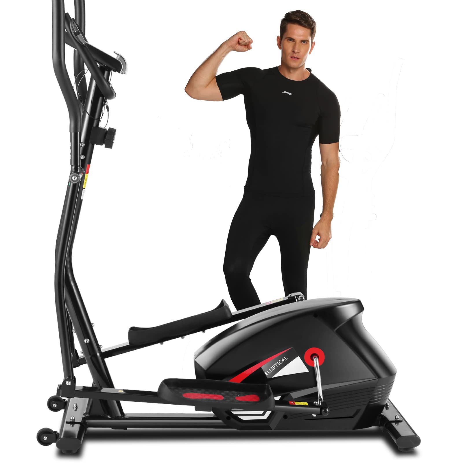 ANCHEER Elliptical Machine, Quiet & Smooth Driven Magnetic Elliptical Cross Trainer Machine with 10 Levels Resistance and 35lb Flywheel, Best Elliptical Exercise Machine for Home Gym Workout TR07