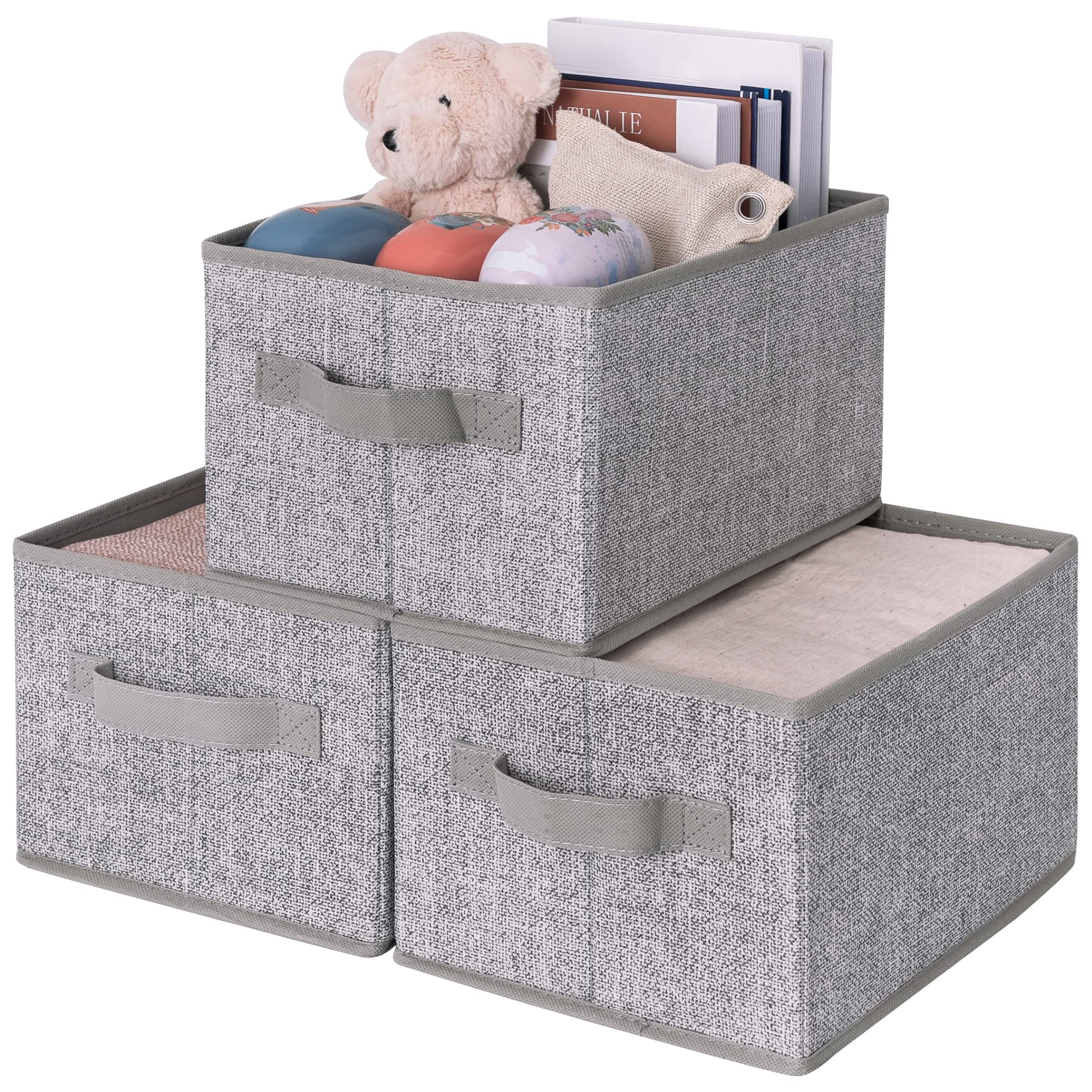 GRANNY SAYS Bundle of 3-Pack Rectangle Storage Bins & 2-Pack Closet Storage Bins