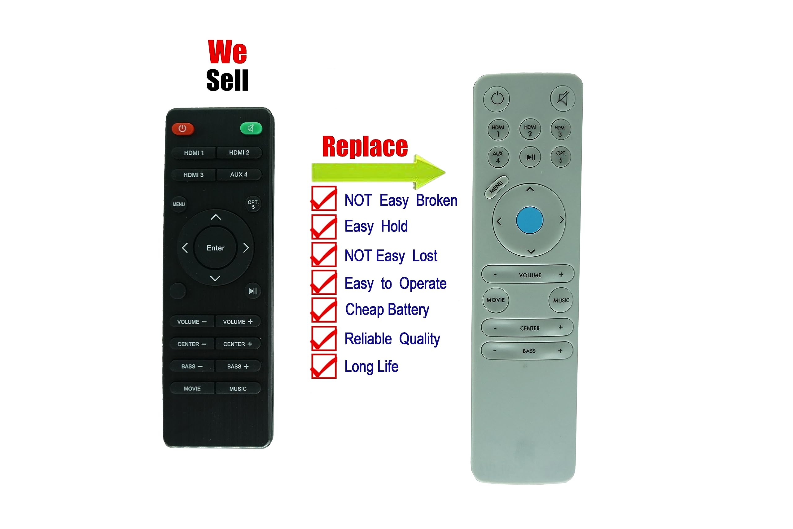 HCDZ Replacement Remote Control for Definitive Technology Studio Slim 3.1 Channel Sound Bar Soundbar System