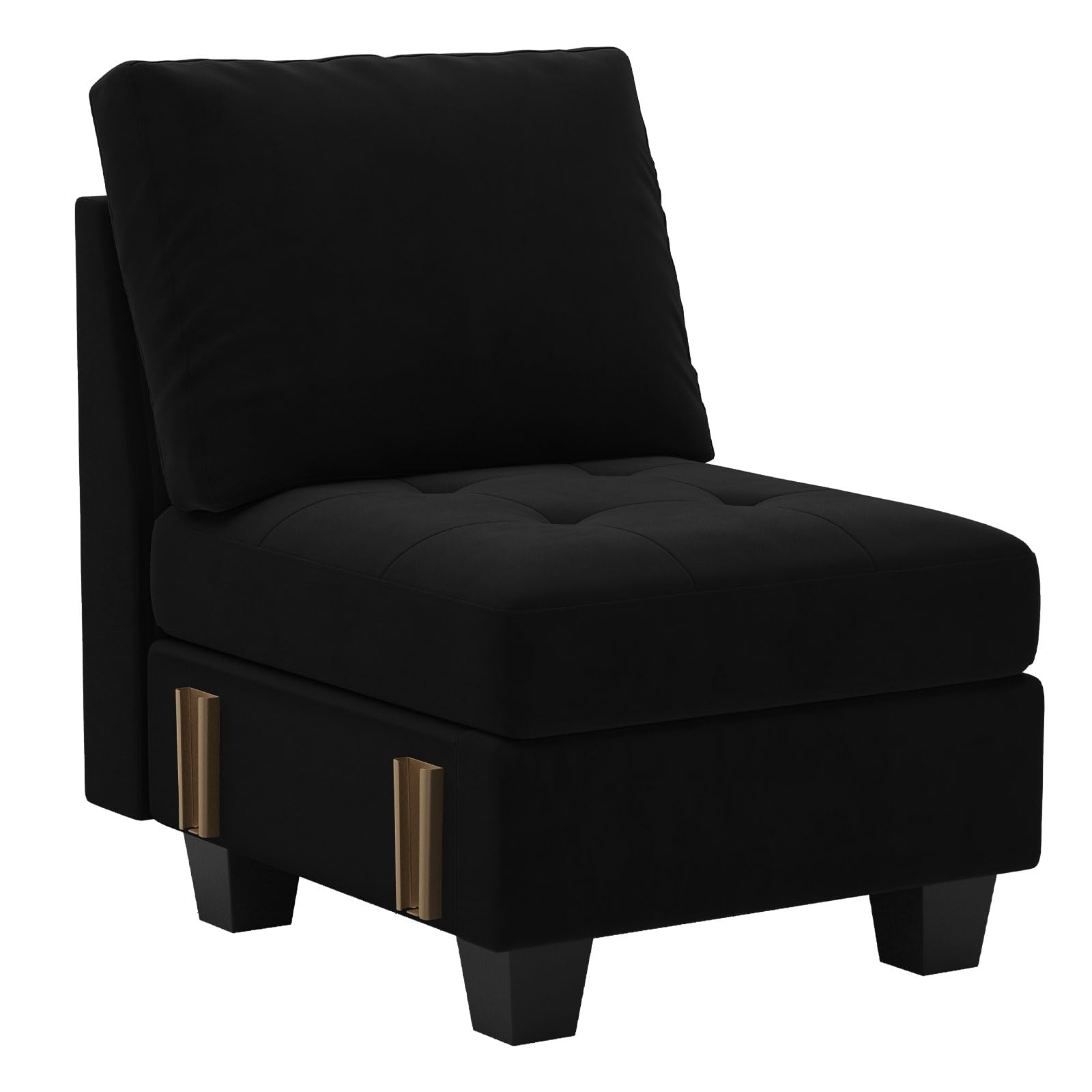 Belffin Single Seat Module for Modular Sectional Sofa Black