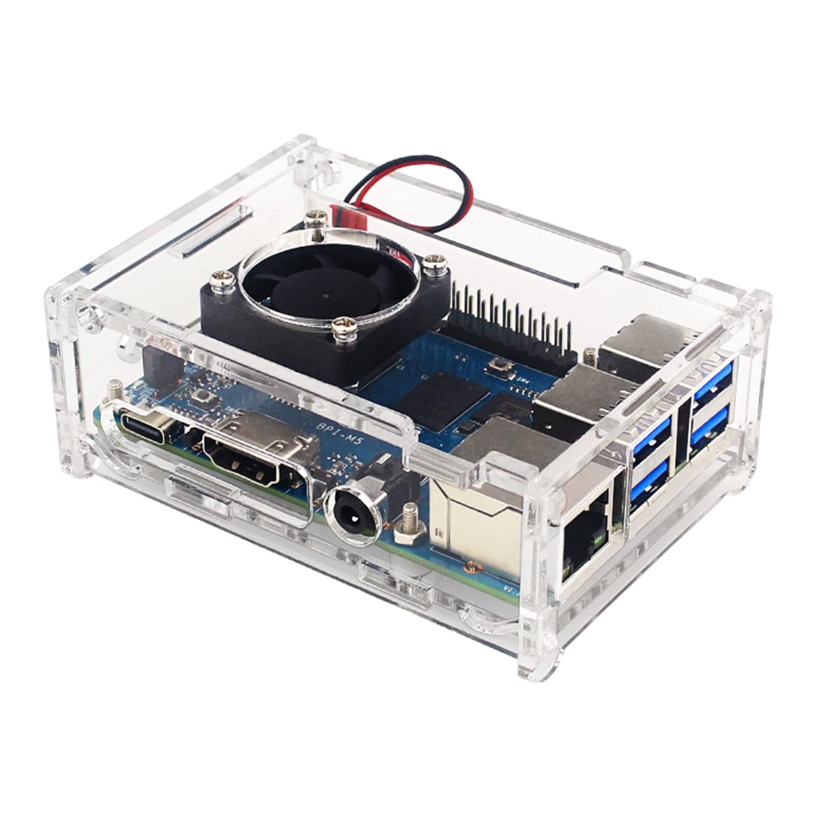 Banana Pi BPI-M5 M4 Acrylic Case Transparent Shell Optional Cooling Fan Heatsinks for Banana Pi M4 M5 Banana pi m4