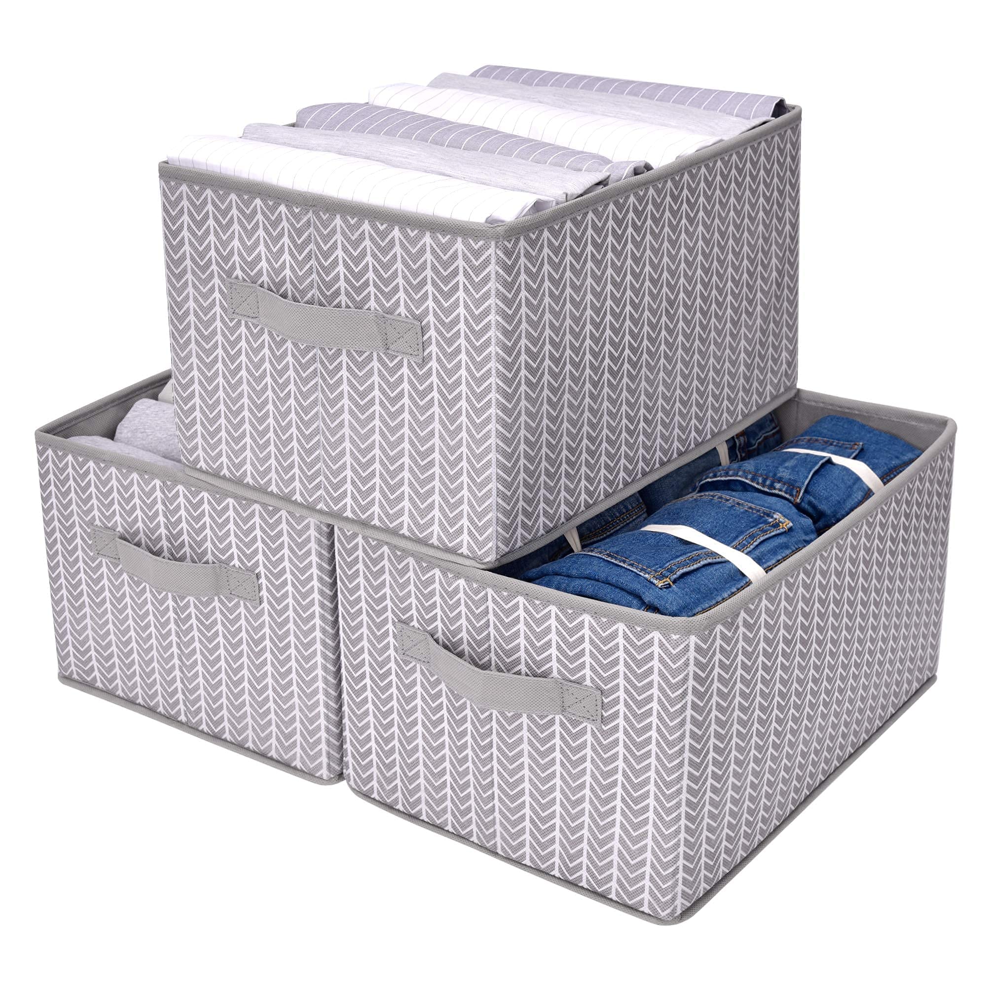 GRANNY SAYS Bundle of 2-Pack Closet Hanging Organizer & 3-Pack Rectangle Storage Bins