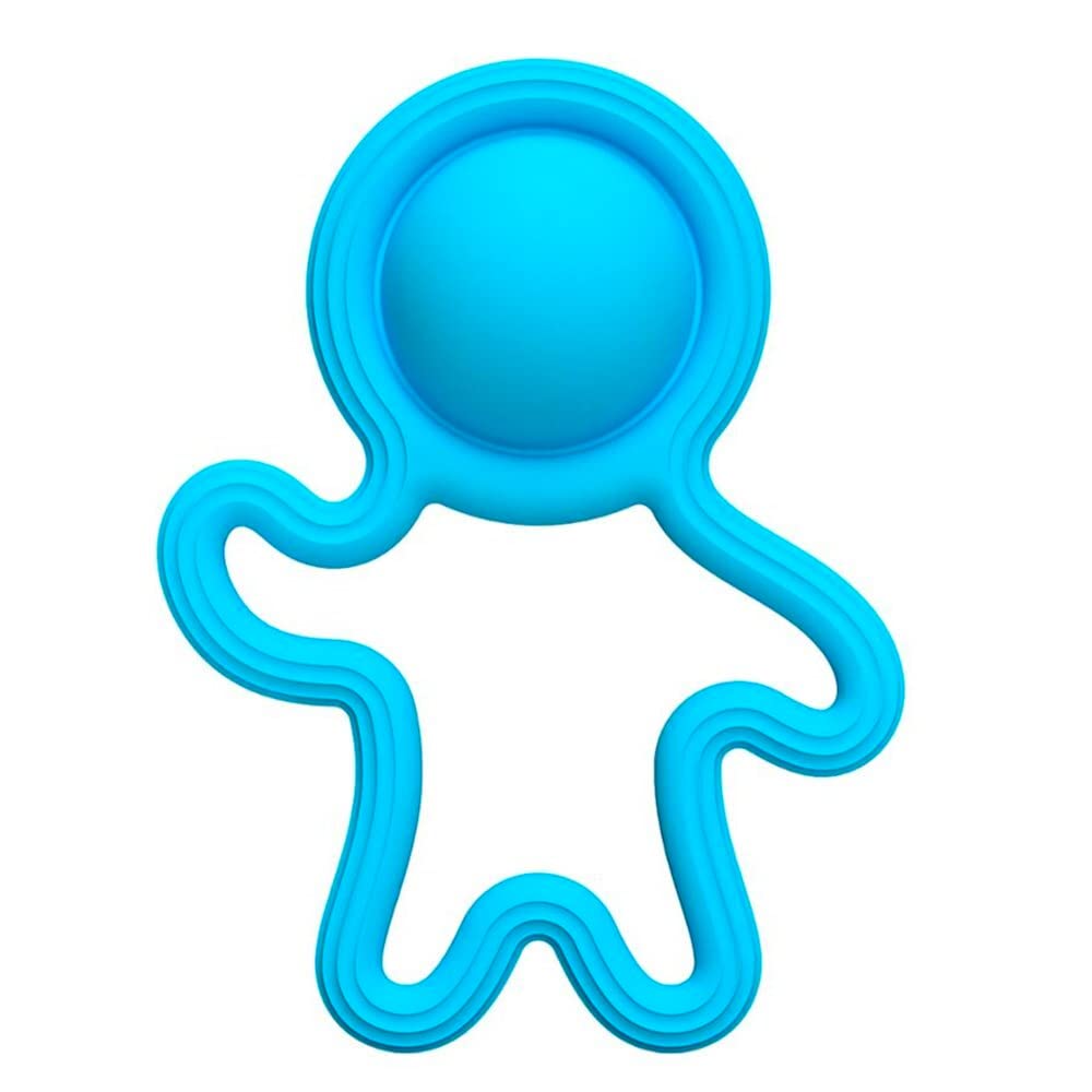 Fat Brain Toys Lil Dimpl Blue - Popping Sensory Toy & Teether, Ages 0+