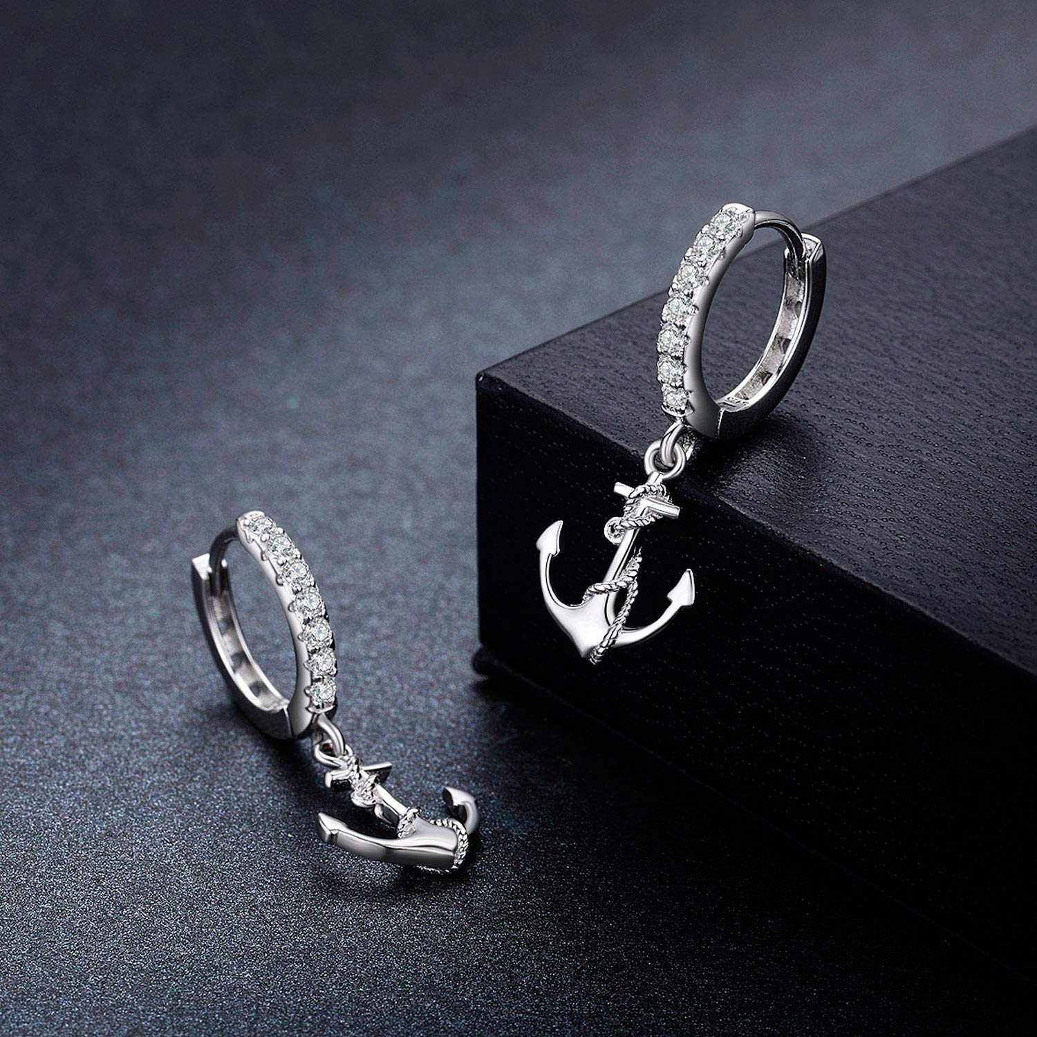 Anchor Earrings for Women Sterling Silver Anchor Studs Earrings Nautical Stud Earrings Small Minimalist Hypoallergenic Earrings for Women Birthday Christmas Gift