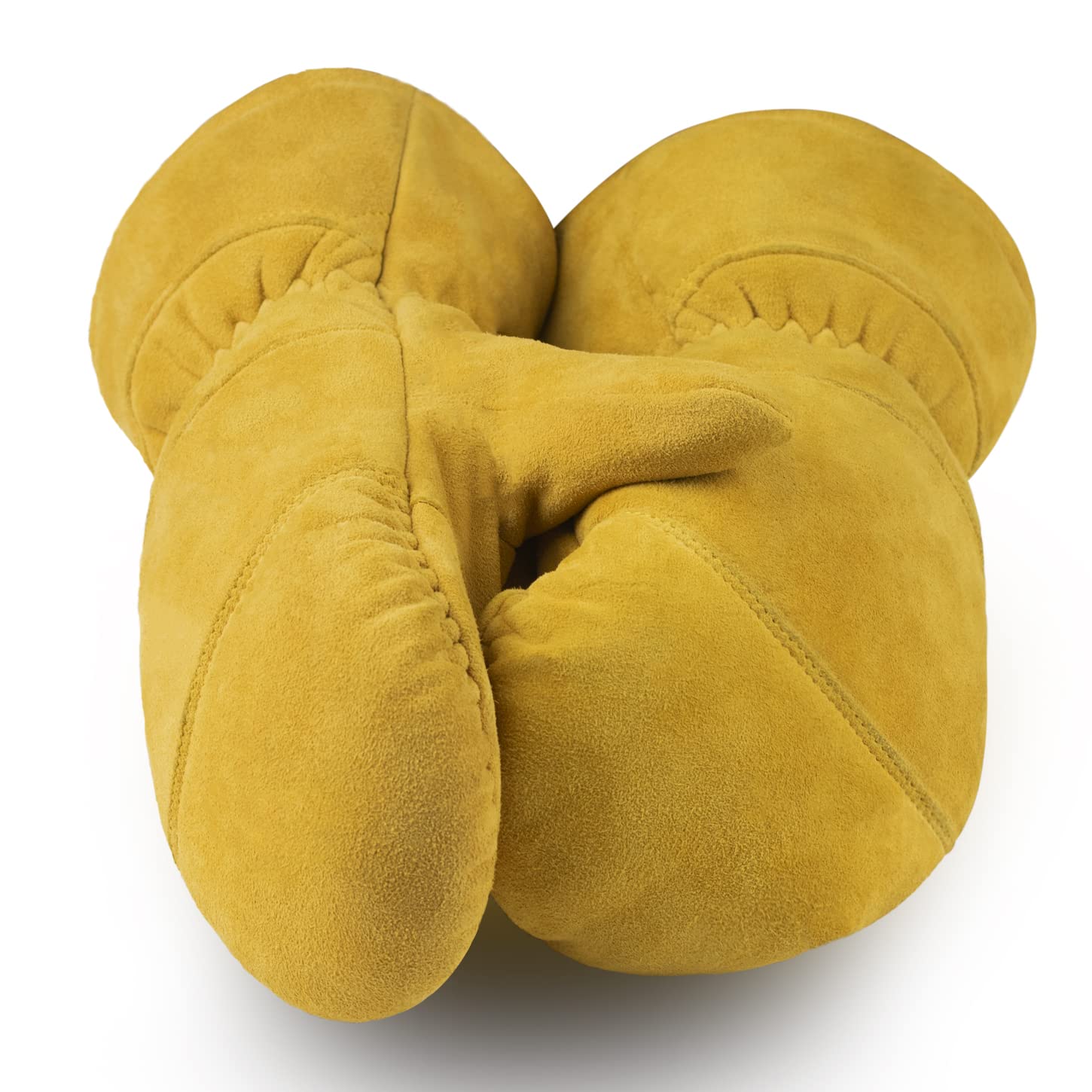 AMERICAN FUR Deerskin Suede Mittens - Gold Insulated (Large)