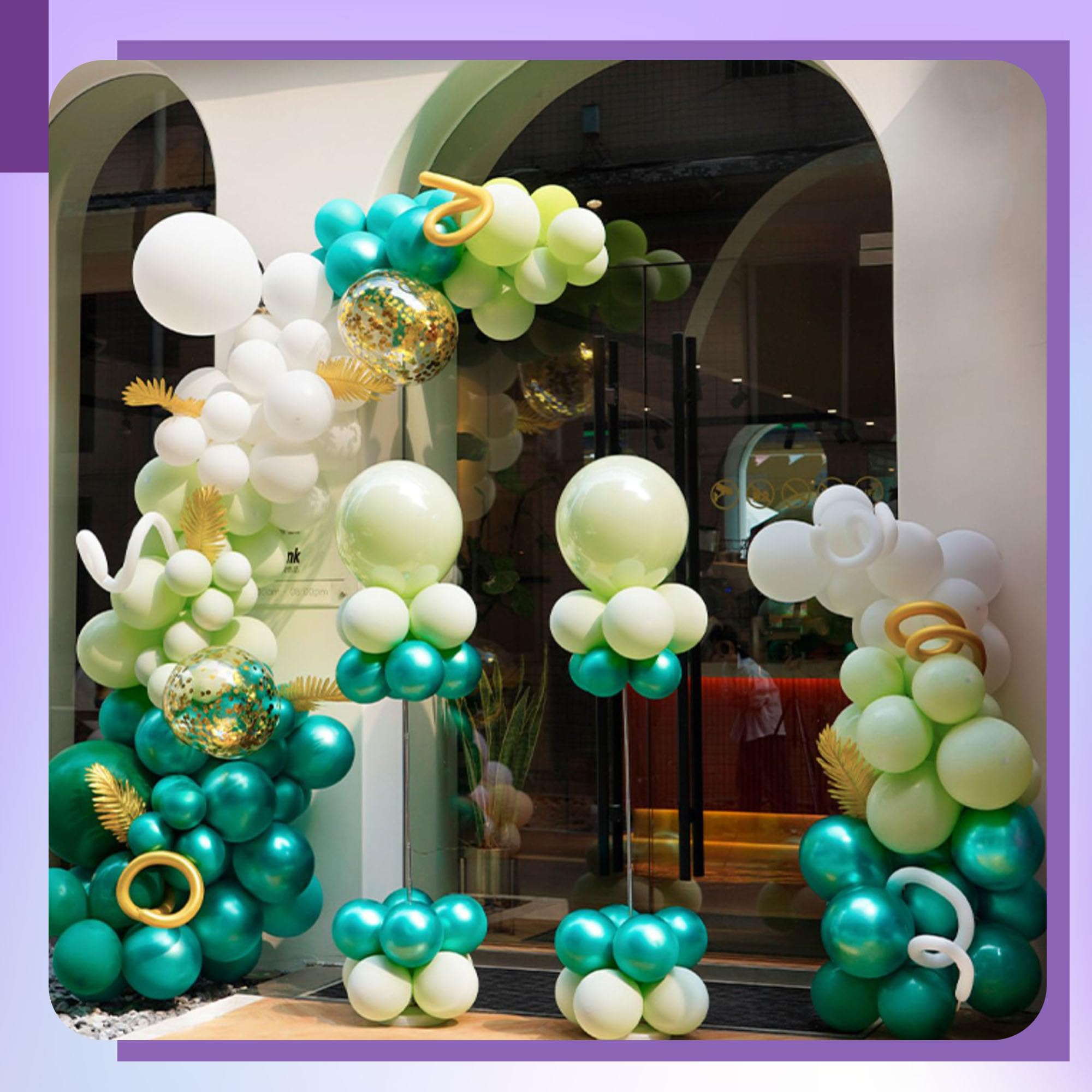 Balloon Column Kit Set Of 2, Balloon Stand for Floor with Base and Metal Telescopic Pillar(6.6ft Adjustable Height)for Birthday,Graduation,Baby Shower, Wedding Party Decoration