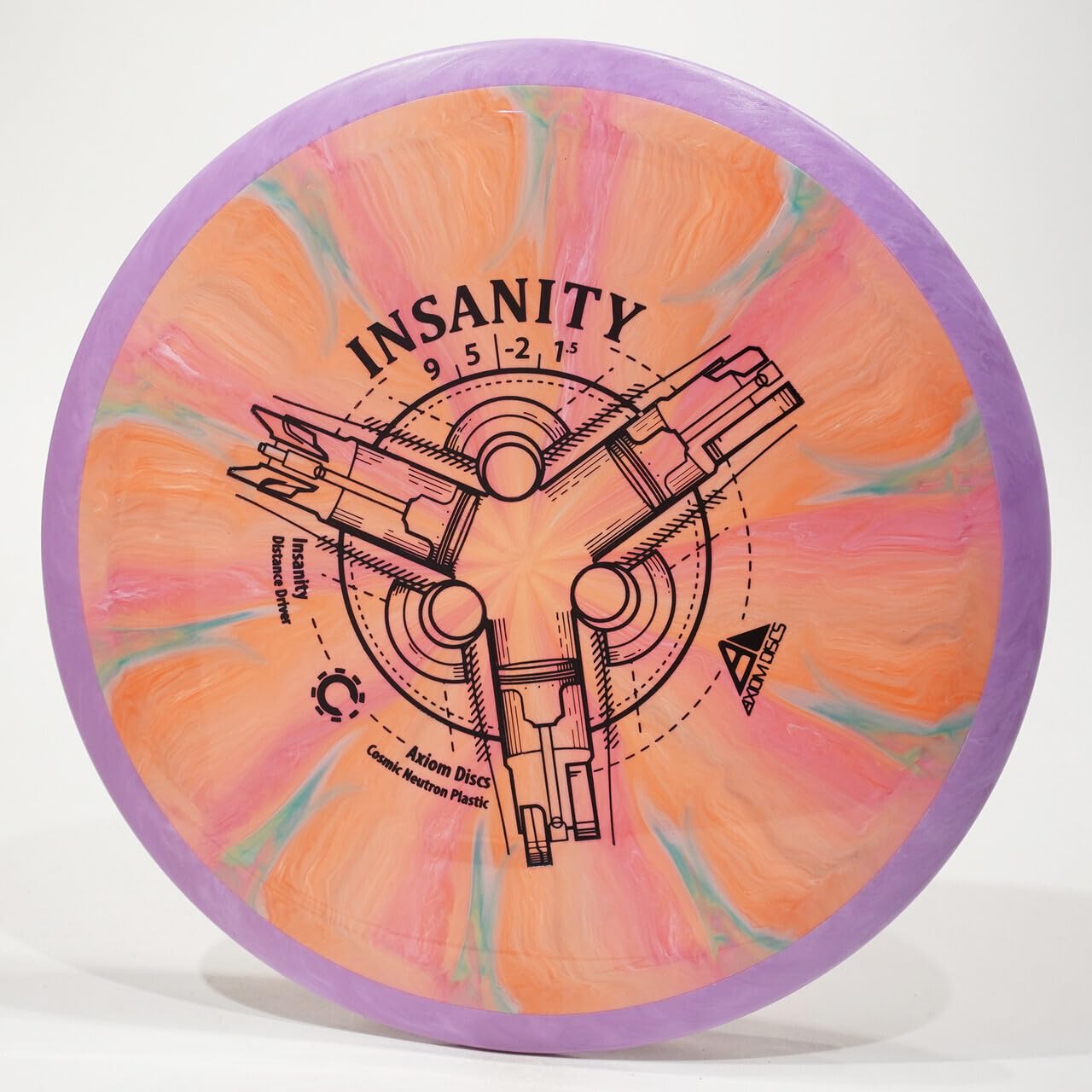 Axiom Insanity (Cosmic Neutron) Driver Golf Disc, Pick Your Disc 165g Swirly Pink w/Purple Rim