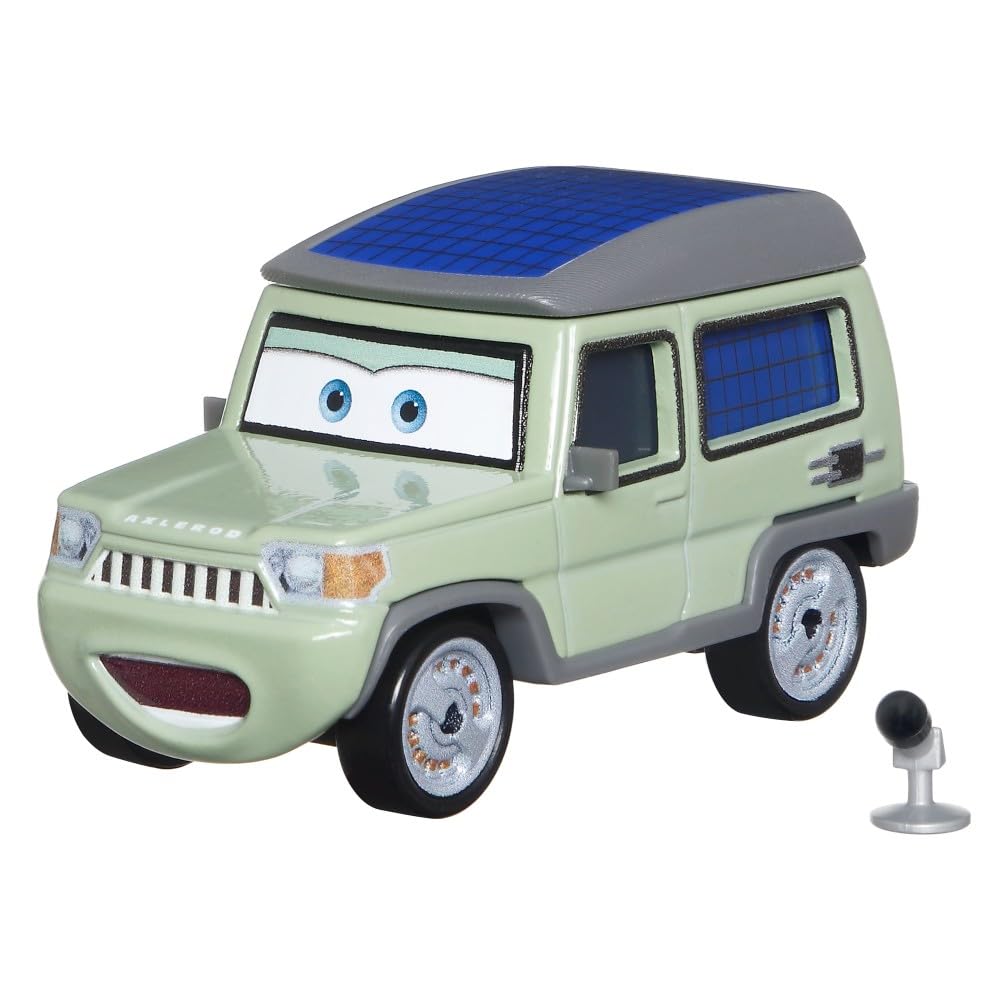 Disney and Pixar Cars Die-Cast Miles Axelrod Vehicle, 1:55 scale Fan Favorite Character Vehicles for Racing and Storytelling Fun, Gift for Kids Ages 3 Years and Older