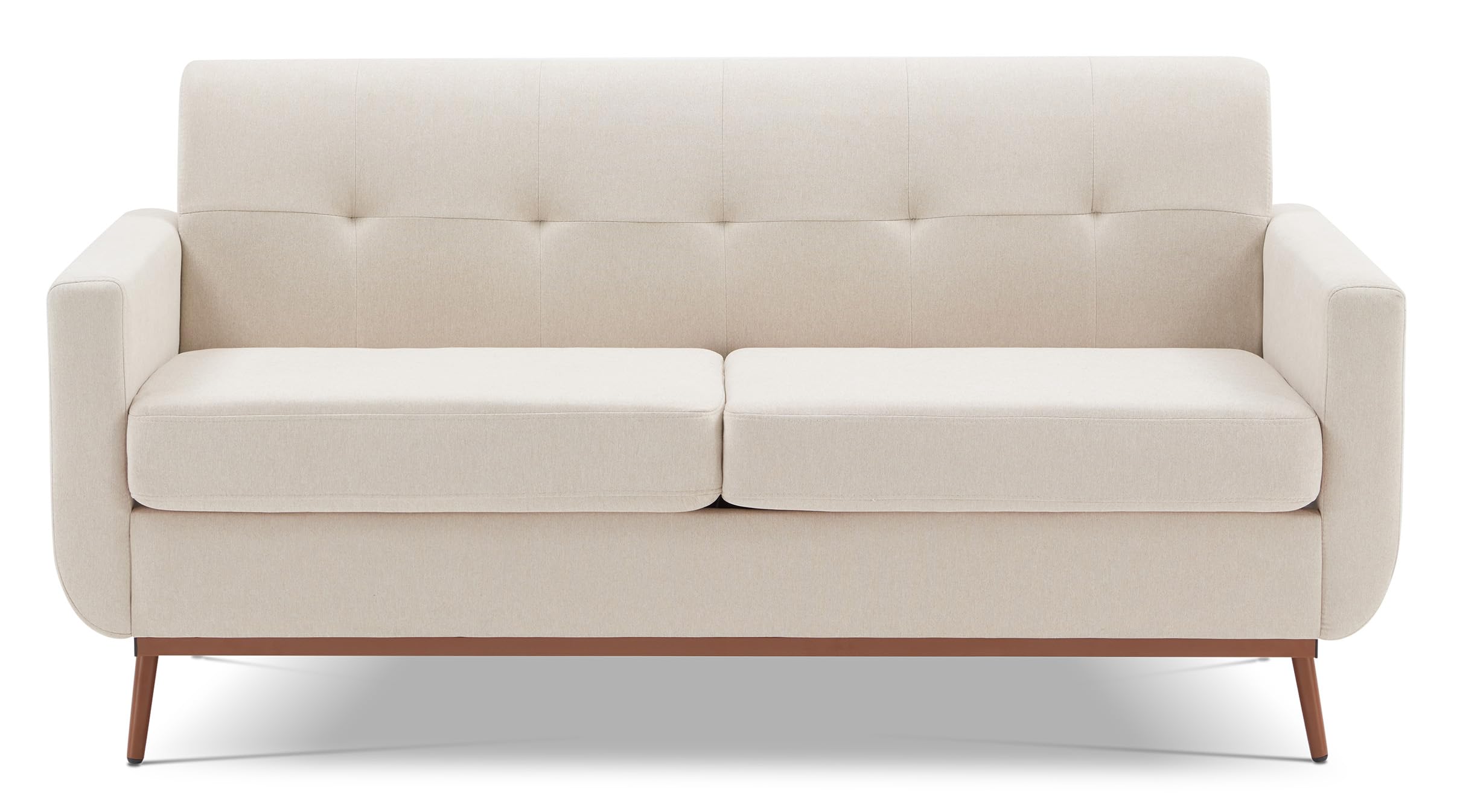 Weture 65" Loveseat Sofa, Mid Century Modern Love Seat Couches for Living Room, Comfy Upholstered Sofa Couch for Bedroom, Tufted Design 2 Seater Love Seat Sofa for Small Spaces (Linen-Beige Cream)