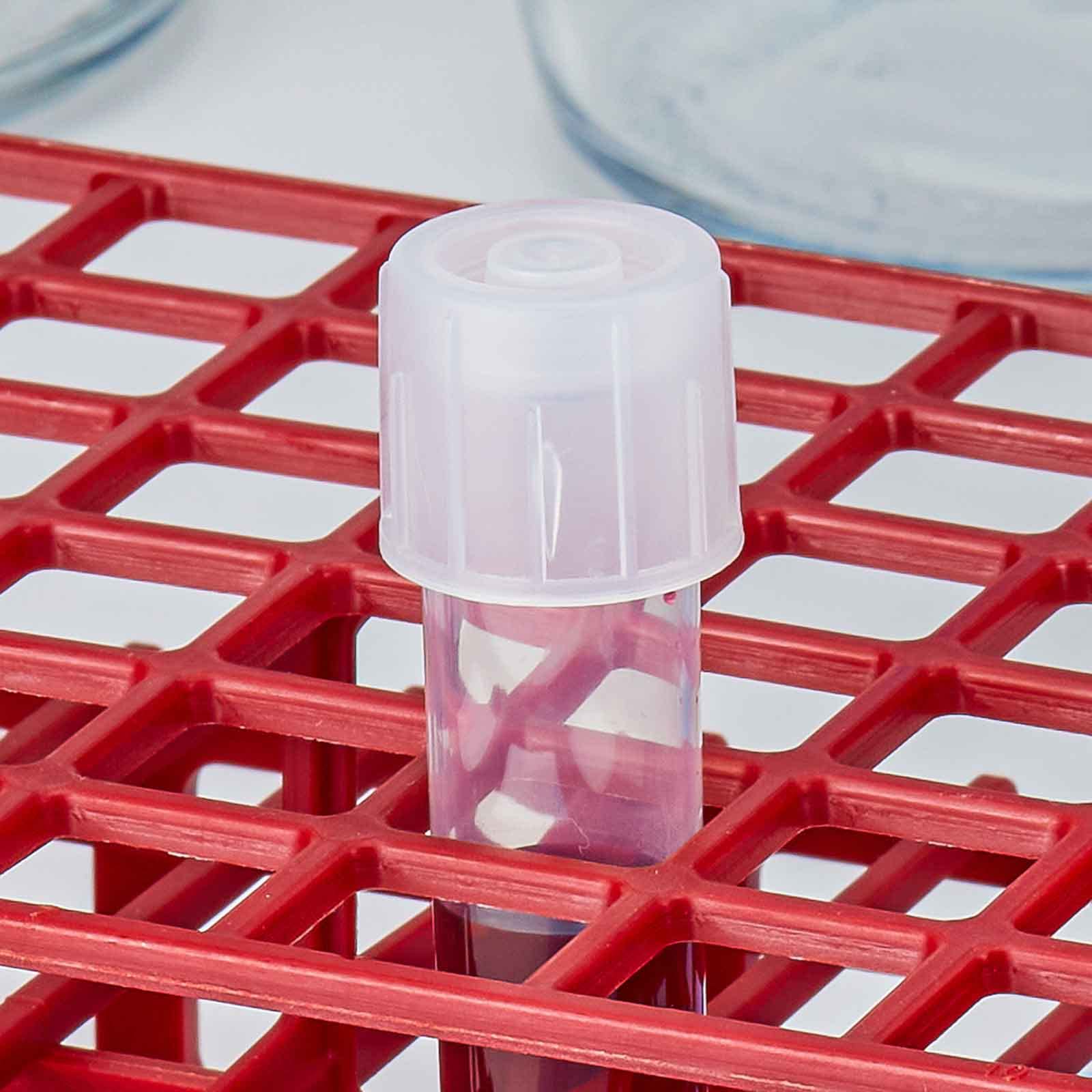 Globe Scientific 110178 Polypropylene Culture Tube with Attached Dual Position Cap, Sterile, 14mL Capacity, 17mm Dia, 100mm Height (Case of 500)