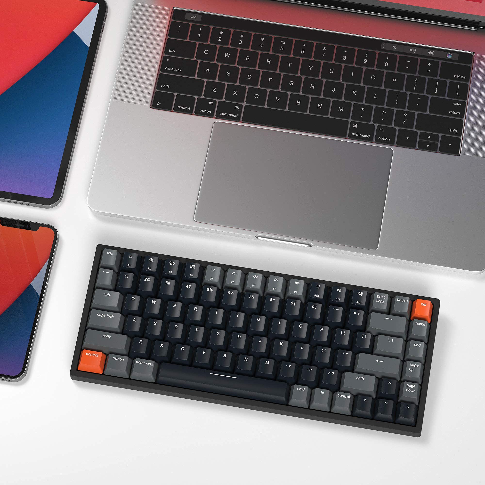 Vissles V84 Wireless Bluetooth/USB Wired Mechanical Keyboard with Wrist Hot Swappable Mechanical Gaming Keyboard Compact 84 Keys Tenkeyless RGB Dynamic Backlit for Mac Windows, Gateron Red Switch