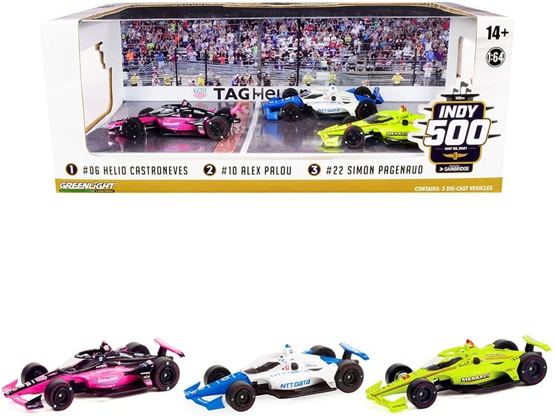Greenlight 11523 1:64 Scale Diecast 2021 Indianapolis 500 Podium 3-Car Set