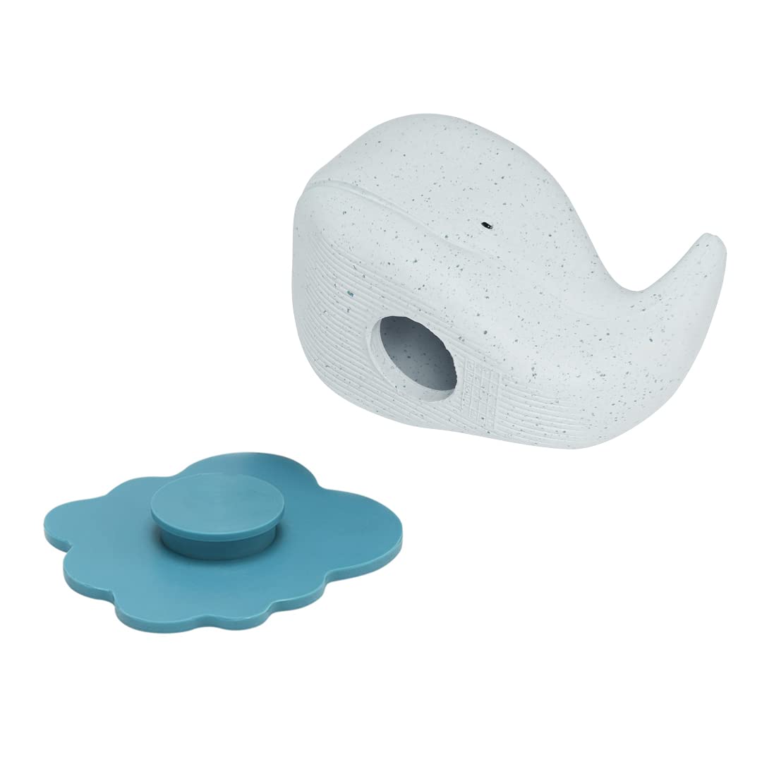 HEVEA Squeeze'n'Splash Whale Bath Toy - Bath Toy for Babies and Toddlers - 100% Natural Rubber, Plant Based, Plastic-Free, BPA-Free