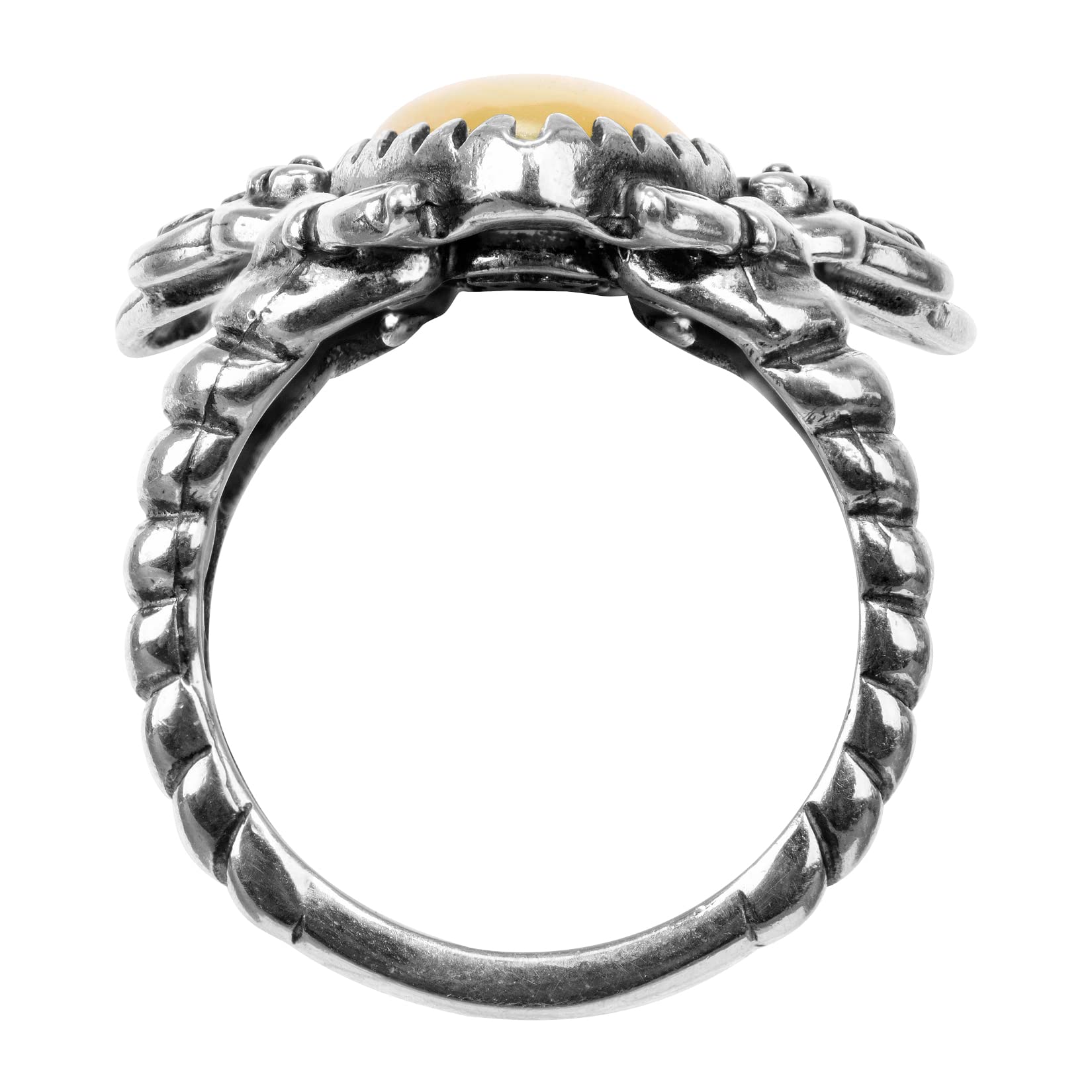 American West Sterling Silver Yellow Jasper Gemstone Bee Ring Size 8