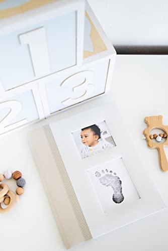 Pearhead First 5 Years Baby Memory Book With Clean-Touch Baby Safe Ink Pad To Make Baby’s Hand Or Footprint Included, Gender Neutral Registry Gift, Ivory Classic